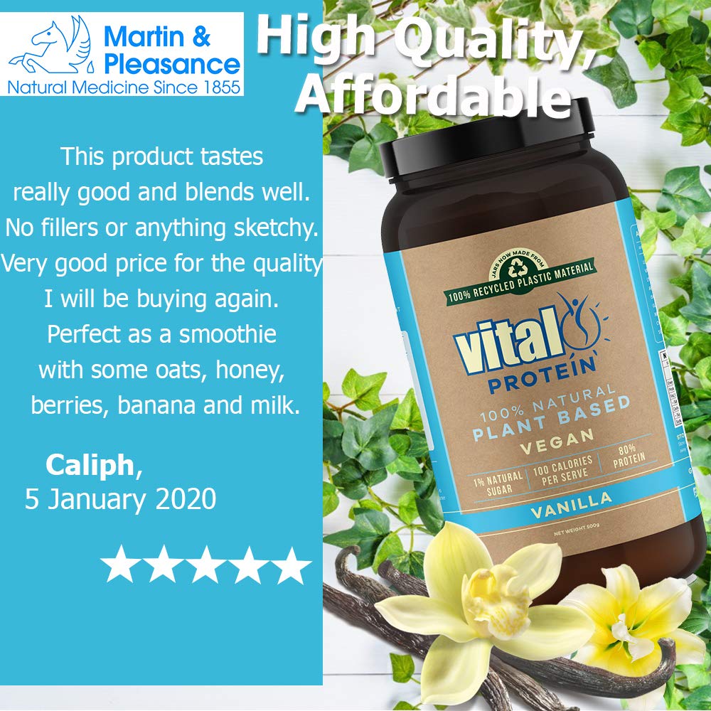 Buy Vital Plant Protein Vanilla 500GM | 100% Plant Protein | Vegan ...