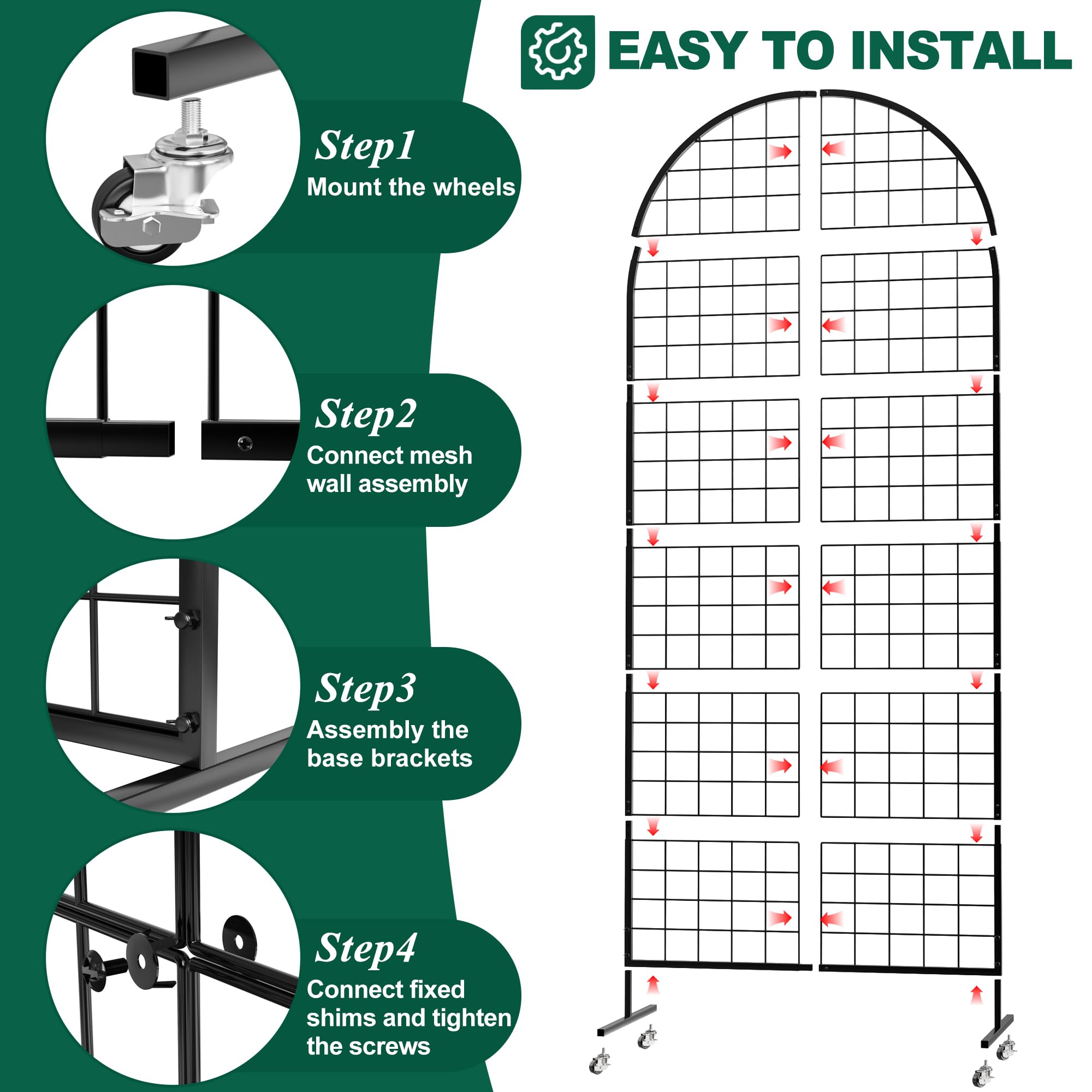 Snapklik.com : Aseem Grid Wall Panels Display Stand 2.6 X 5.8 FT Black ...