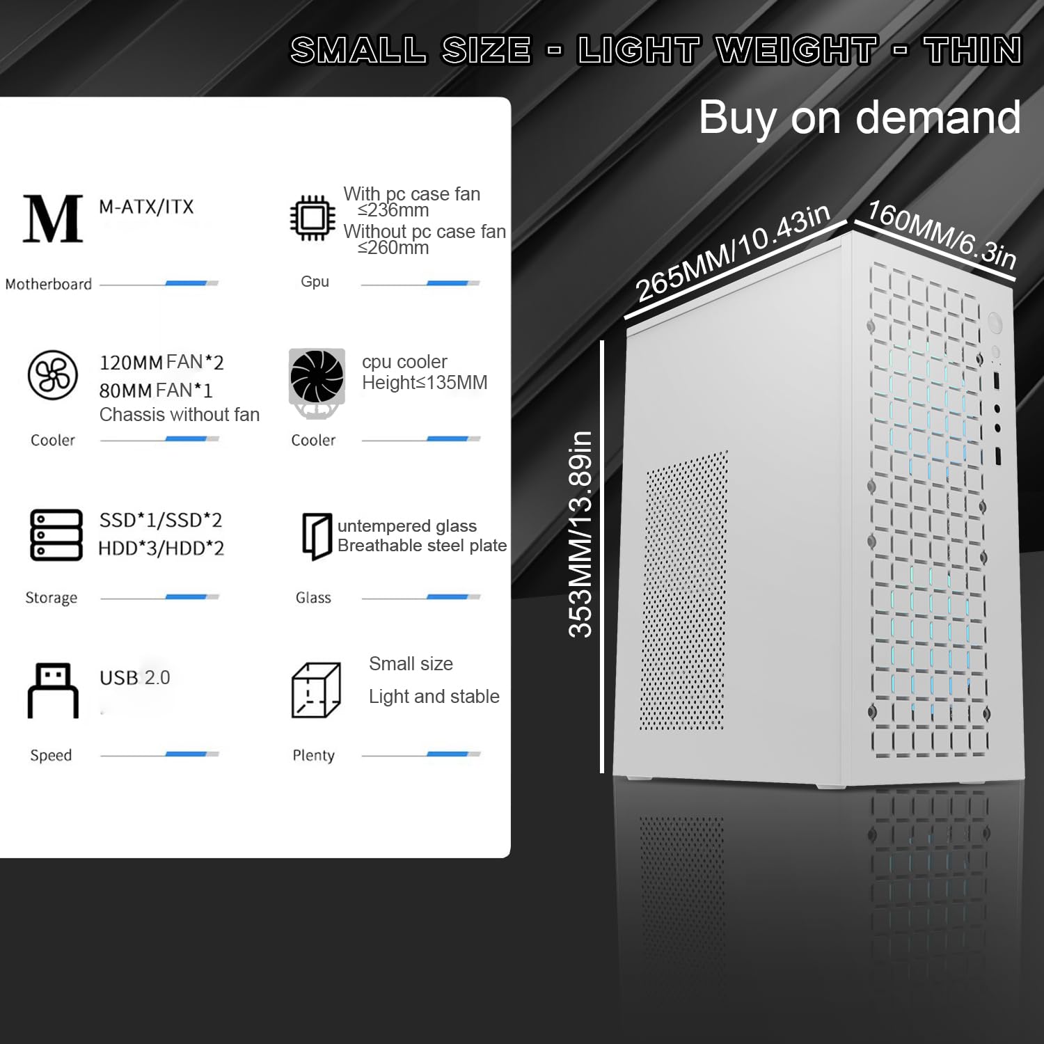 Snapklik.com : High Airflow Micro ATX PC Case - Support MATX, Mini-ITX ...