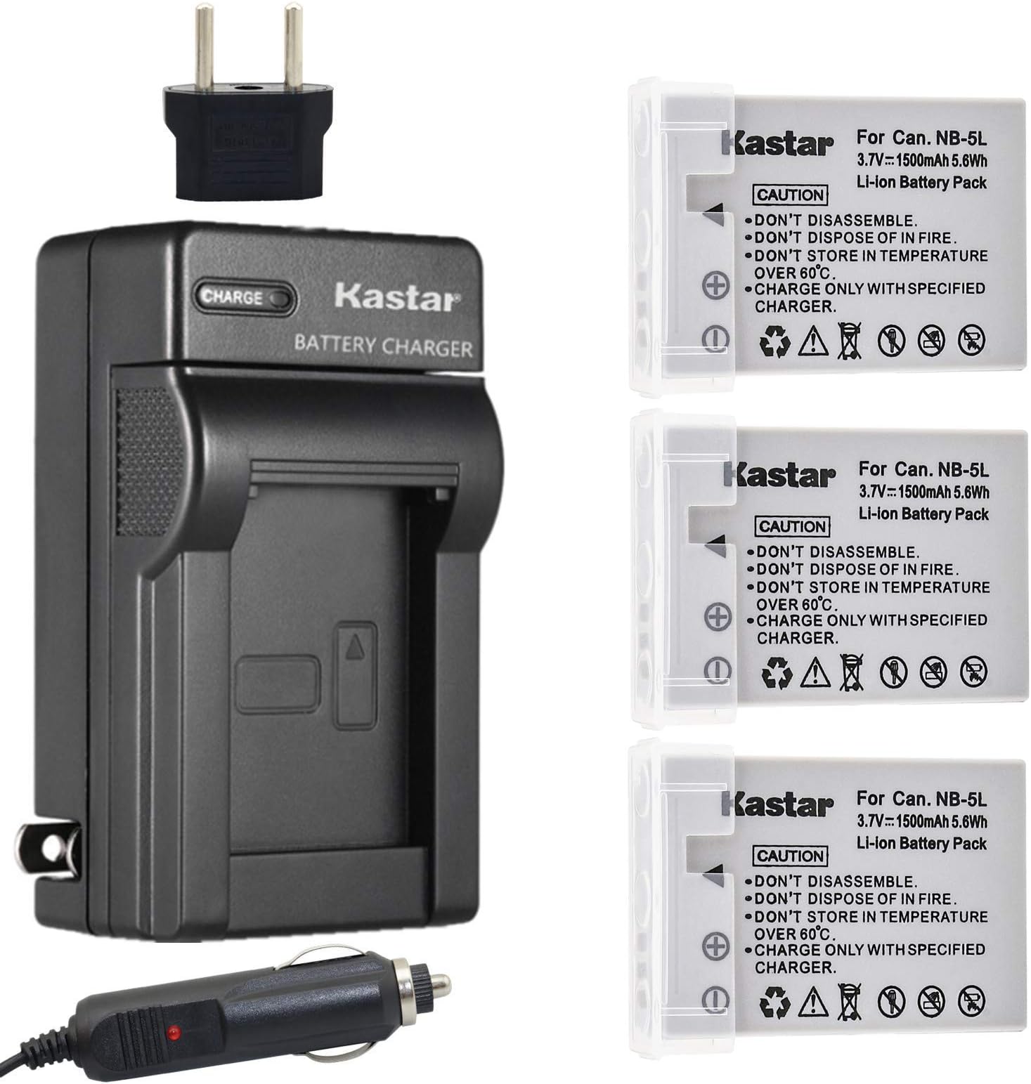 Amazon.com : Wasabi Power Battery (2-Pack) and Charger for Canon NB-5L ...