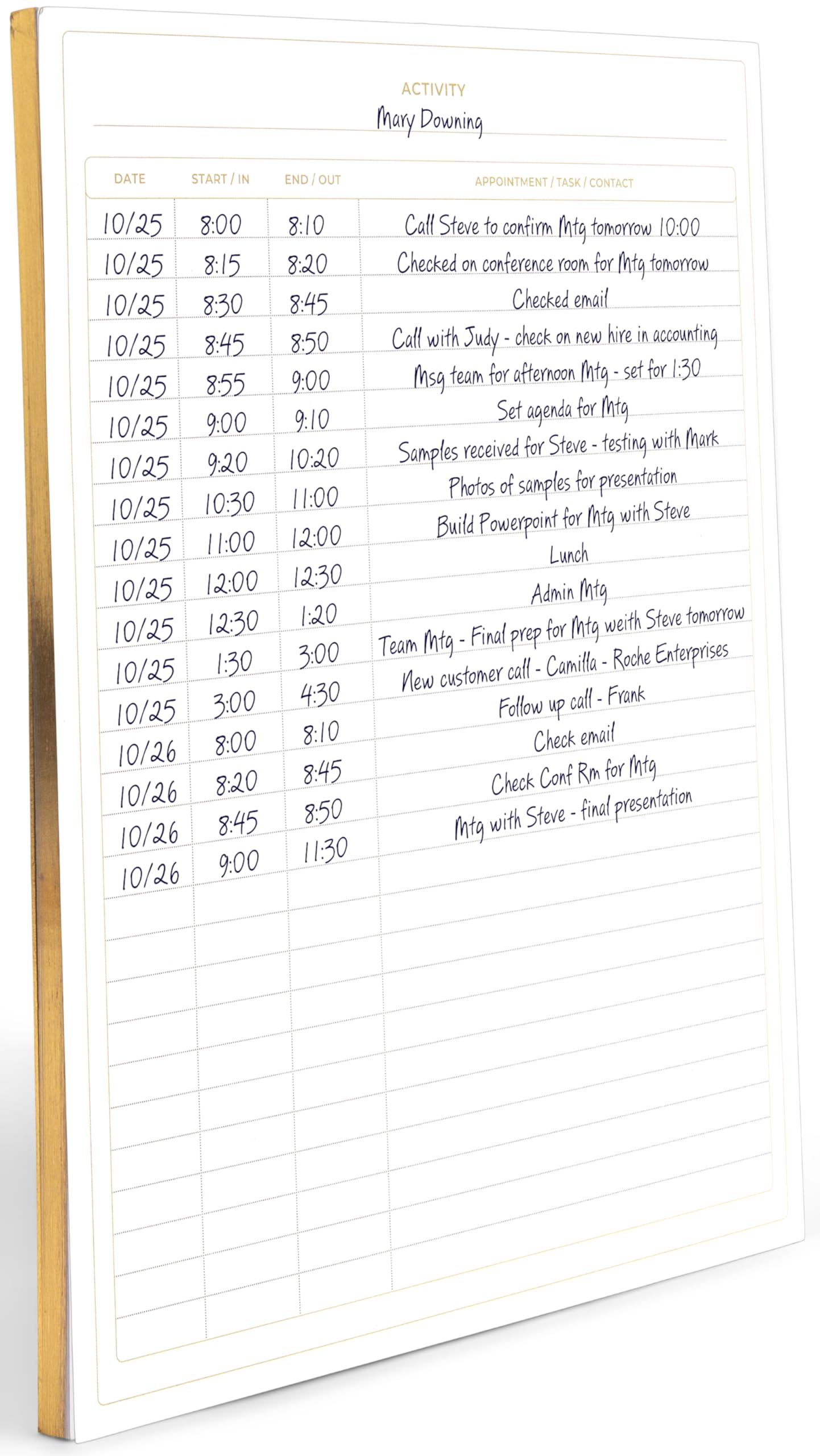 Amazon.com : Activity Log Notepad Log Comprehensive 50-Page Activity ...