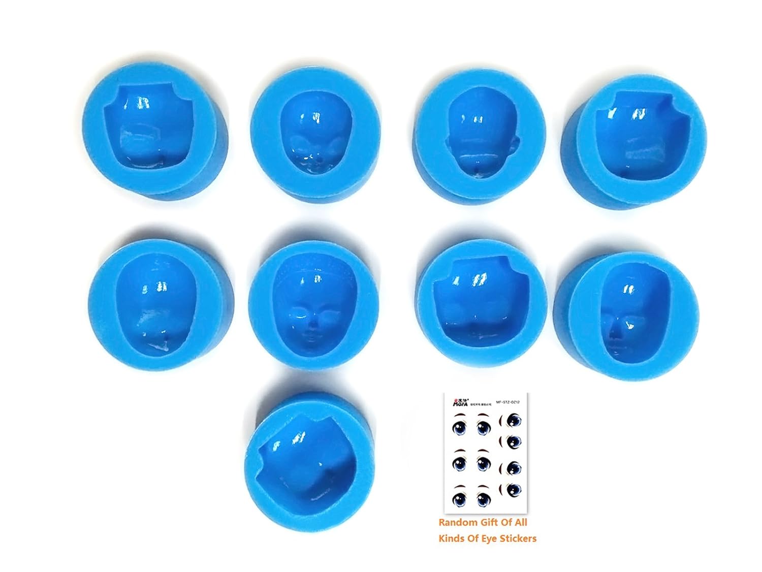 mofa 9 PCS Of Set Human Face Mold With a Eyes Sticker,Can Use for Soap ...