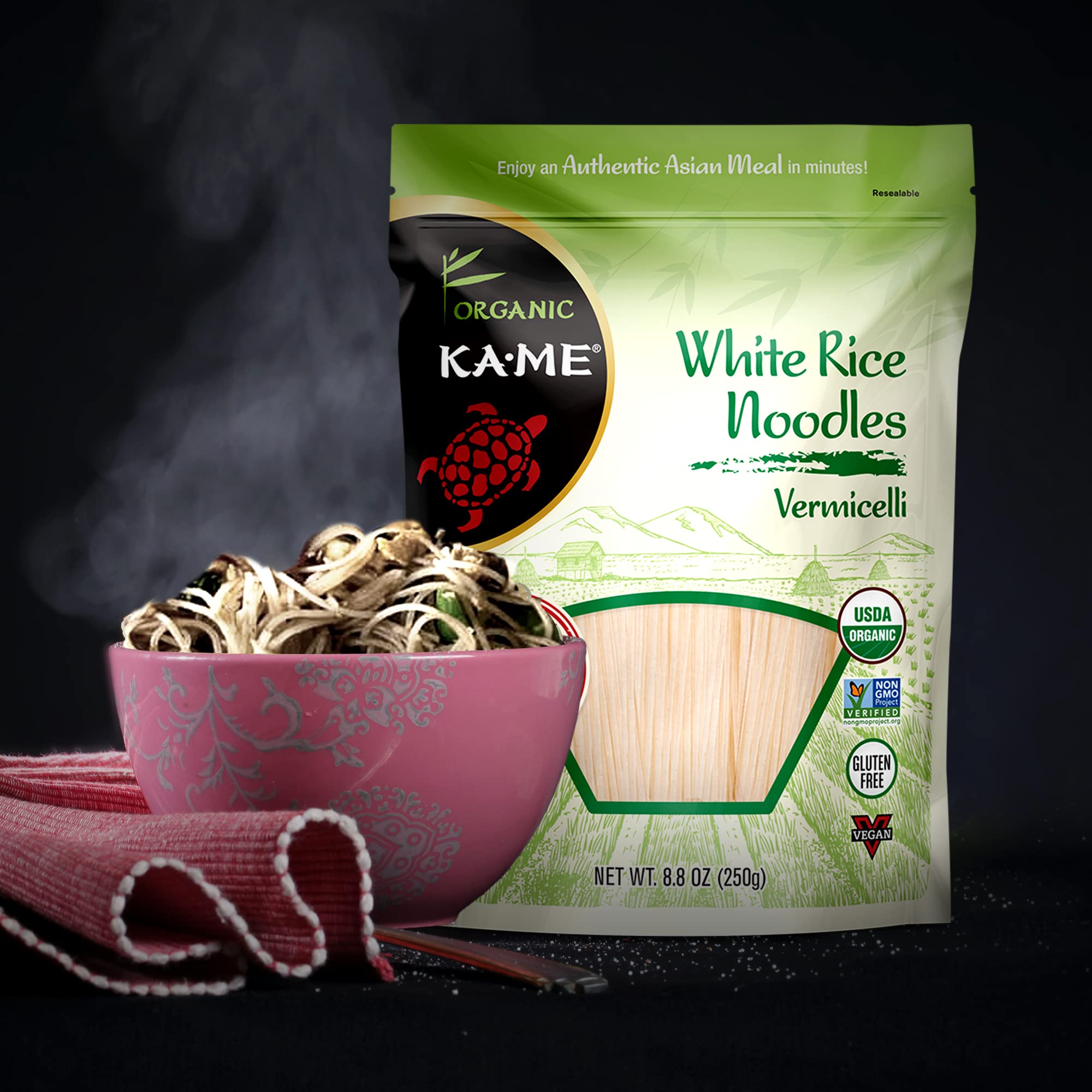 Snapklik.com : Ka-Me Organic Rice Noodles, Vermicelli,8.8 Ounce
