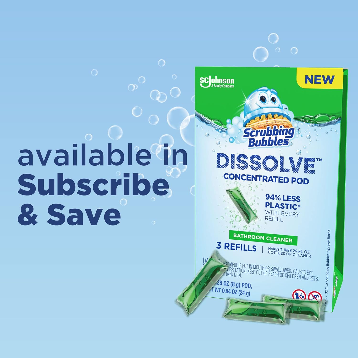 Buy Scrubbing Bubbles Dissolve Concentrated Pod Bathroom Cleaner, 3 ...