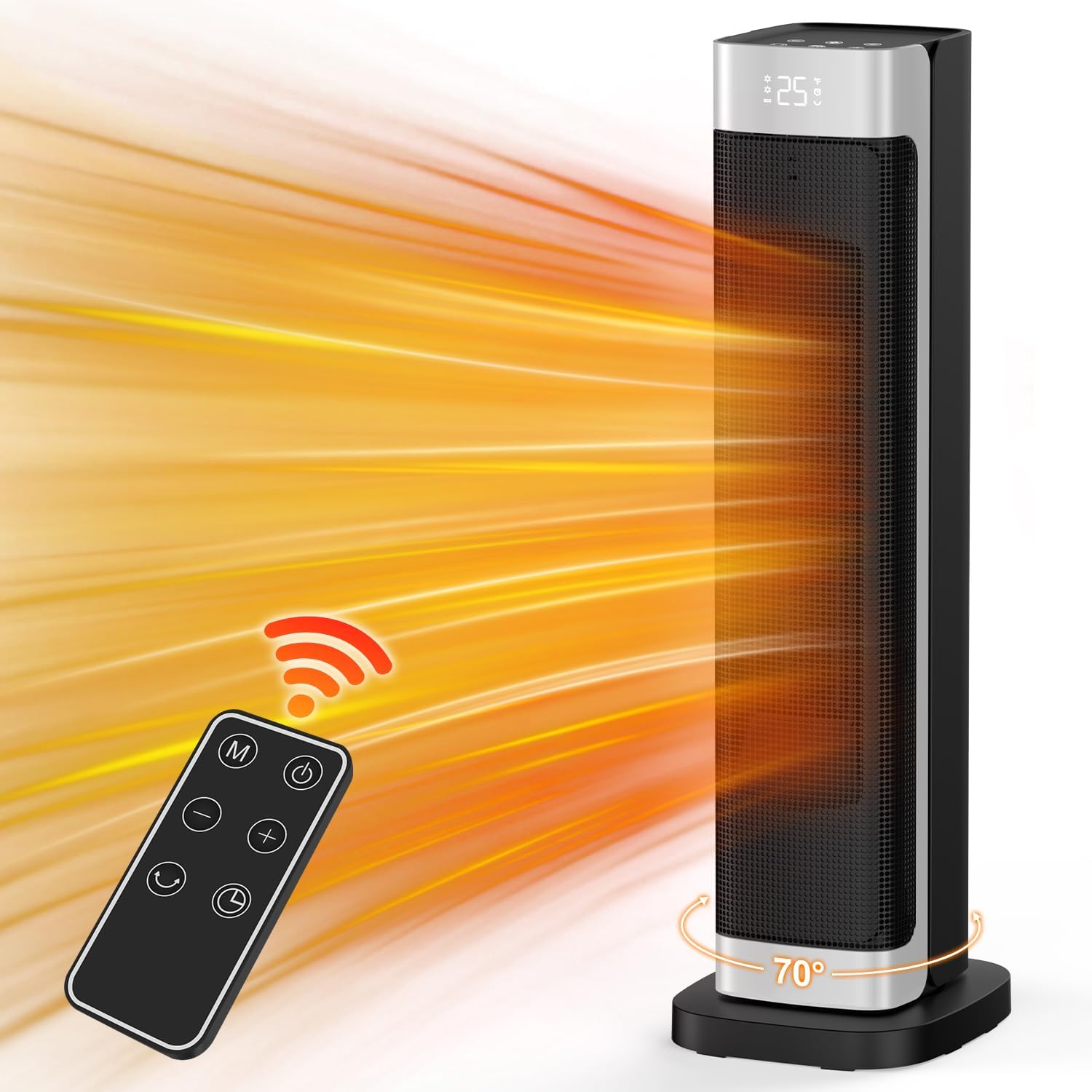 Calentador Electrico para Hogar, 2000W calentador con mando a distancia ...