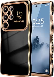 Amazon.com: LCHULLE for Samsung Galaxy S22 Ultra Case for Women Girls, Cute Wave Frame Curly ...