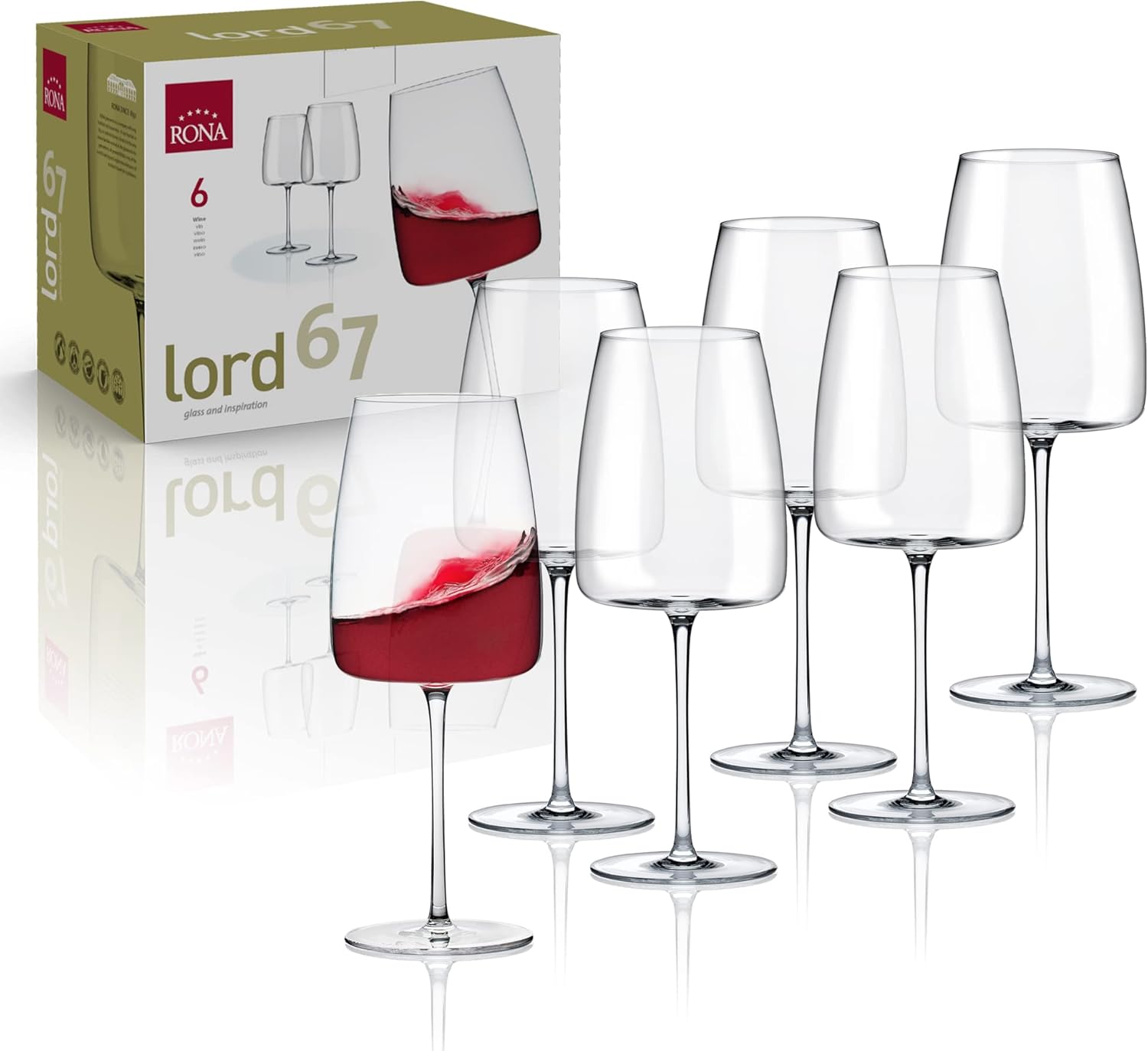 Amazon.com | RONA Lord 67 Wine Glass | 22 oz. | Set of 6 | Lord ...