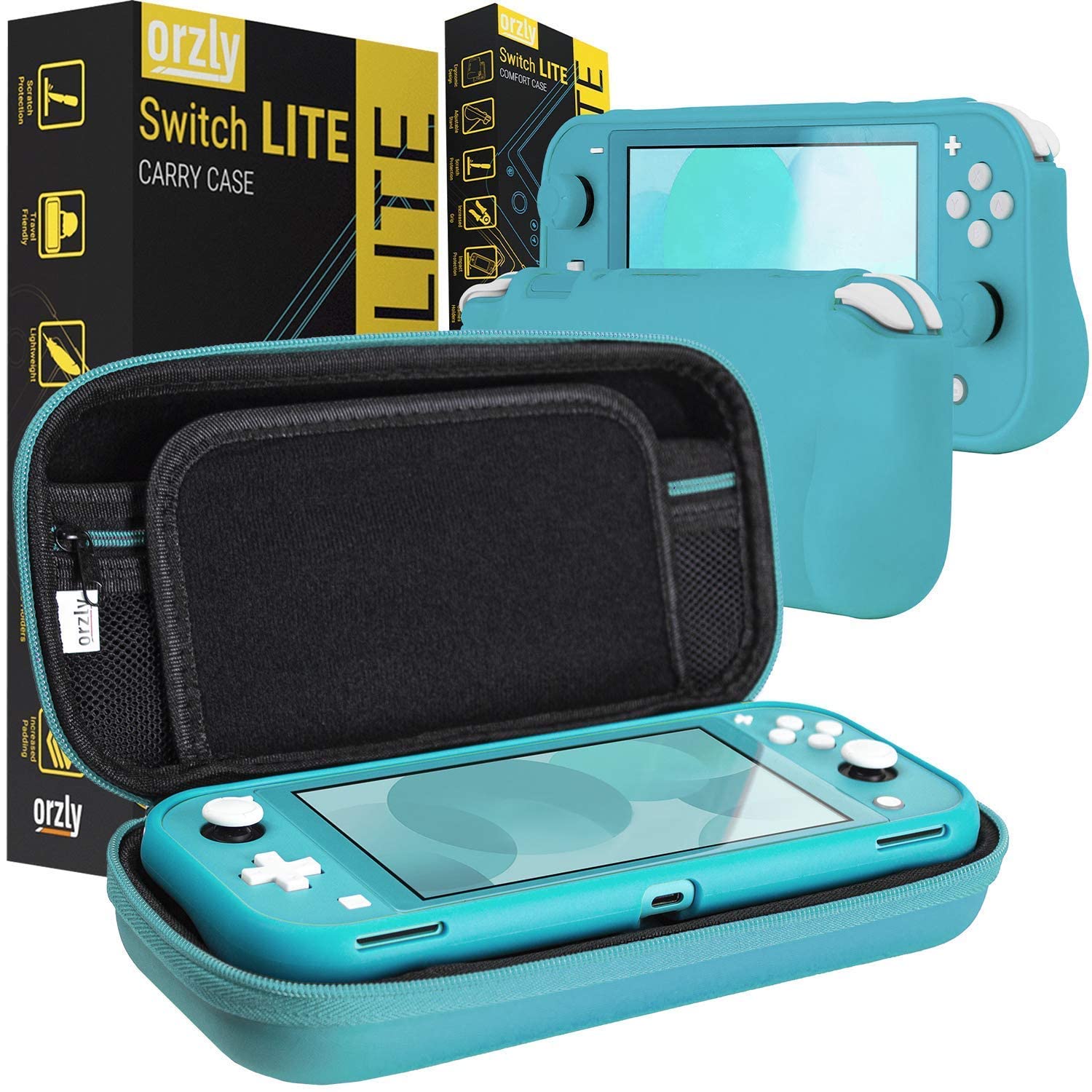 Amazon.com: Orzly Carry Case and Comfort Grip in Turquoise for Switch ...