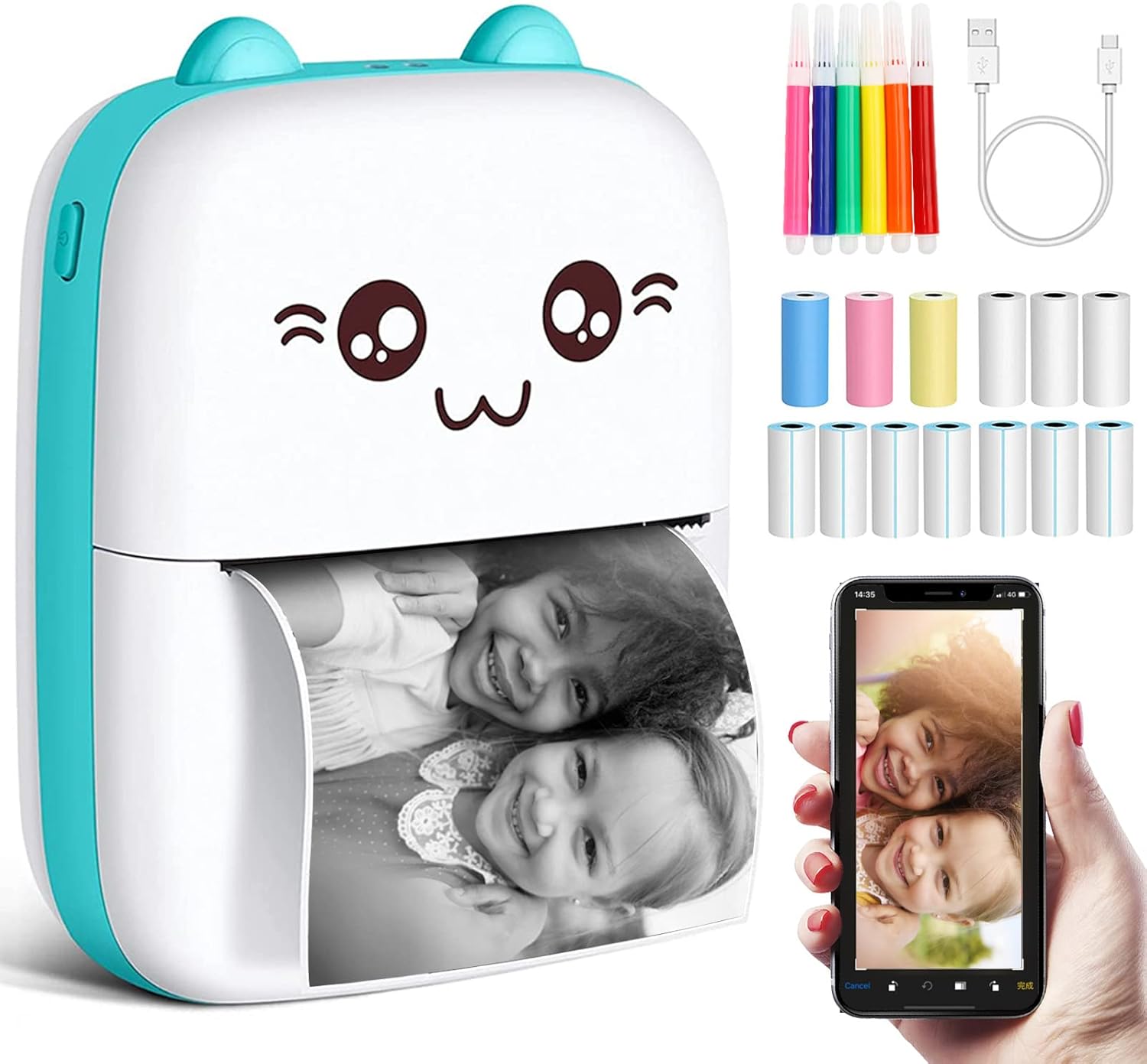 Mucek Mini Imprimante Photo Portable, Imprimante Photo Thermique sans ...