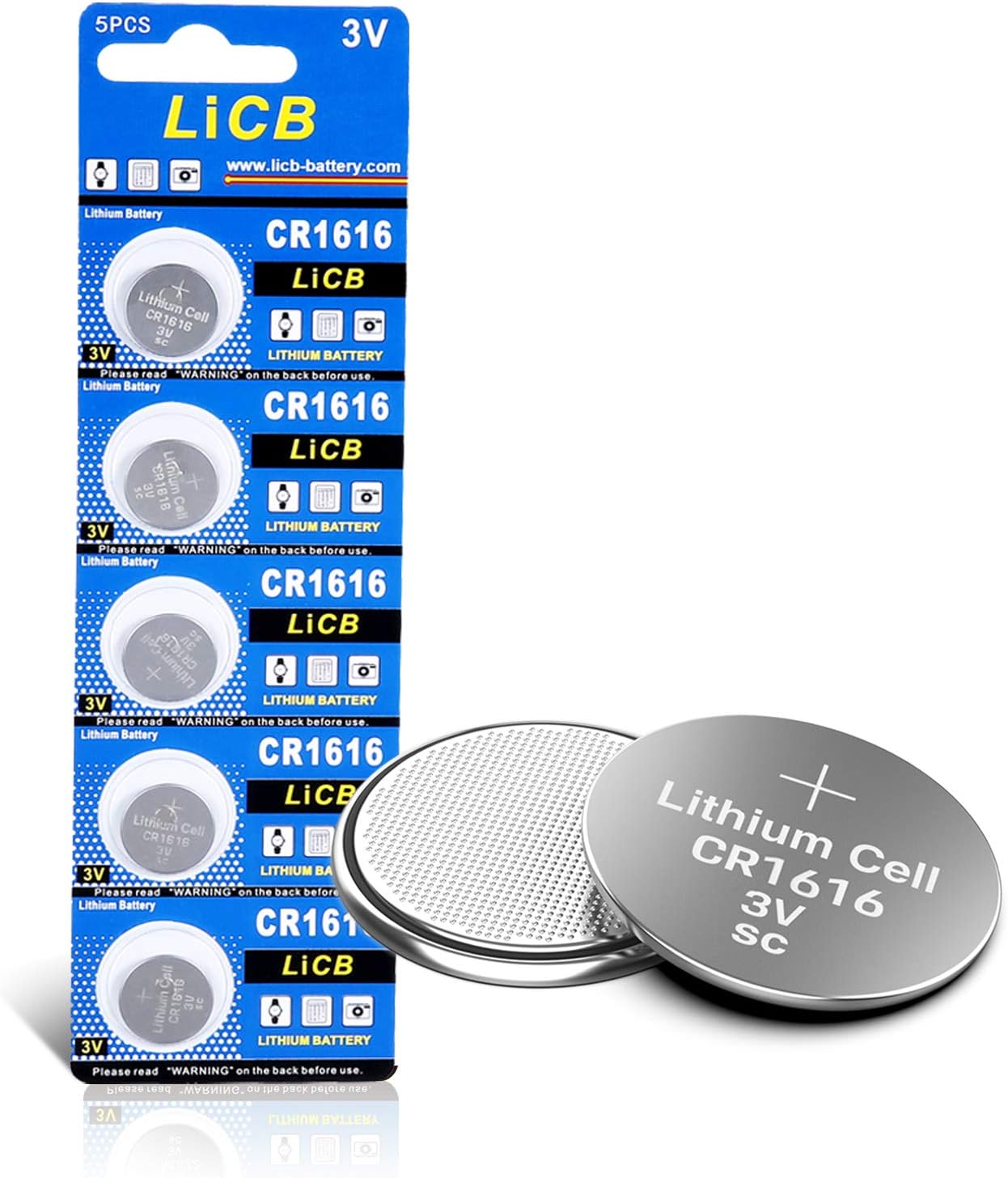 LiCB CR1616 Battery 3V Lithium 5PCS (CR 1616 / Batteries CR1616 ...