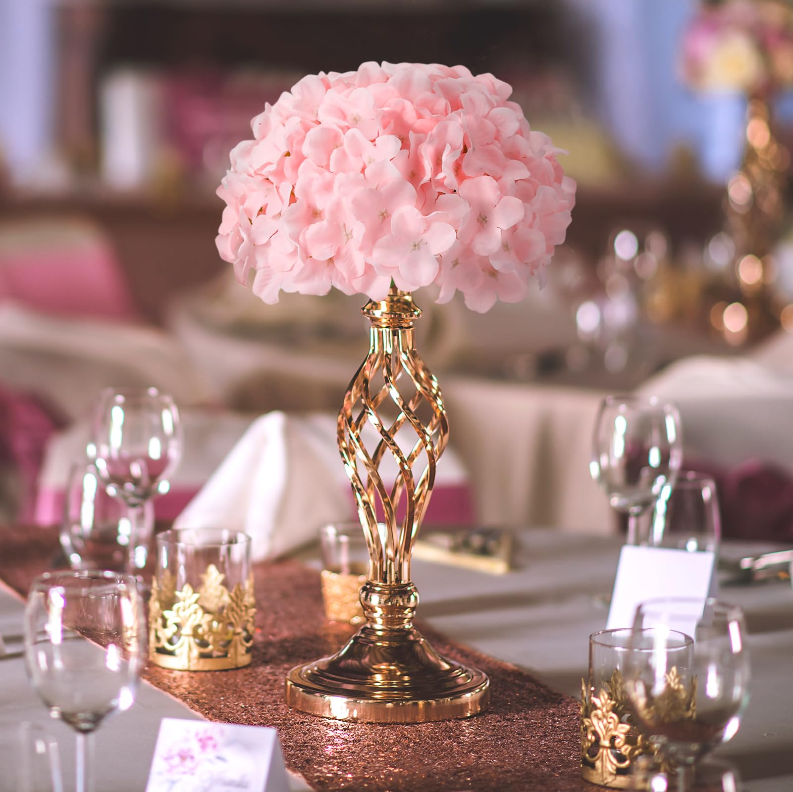 Snapklik.com : 8pcs Silk Hydrangea Flower Balls For Centerpieces, Pink ...