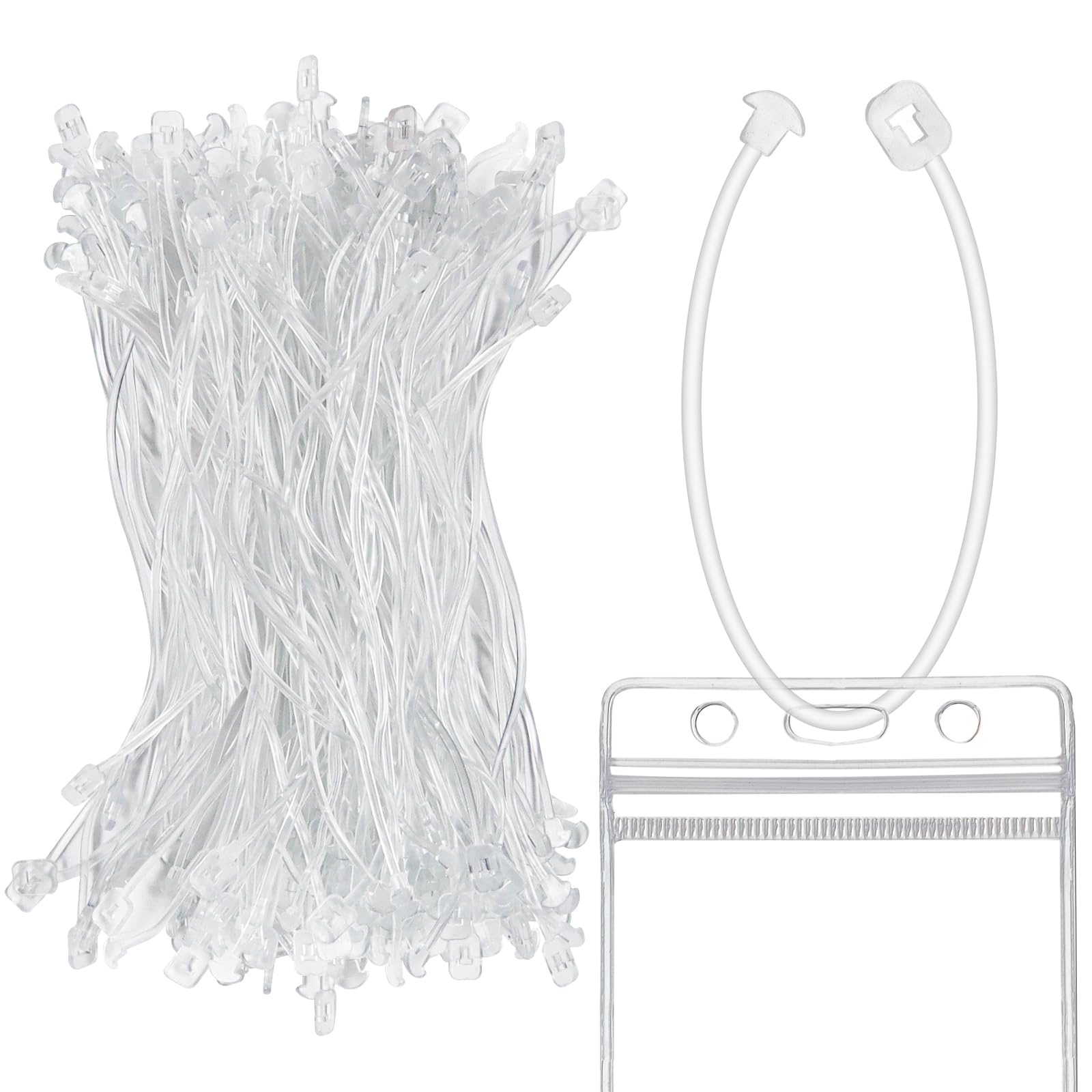 Amazon.com: SBYURE 200 Pieces Clear Loop Straps 7.5 inch Transparent ...