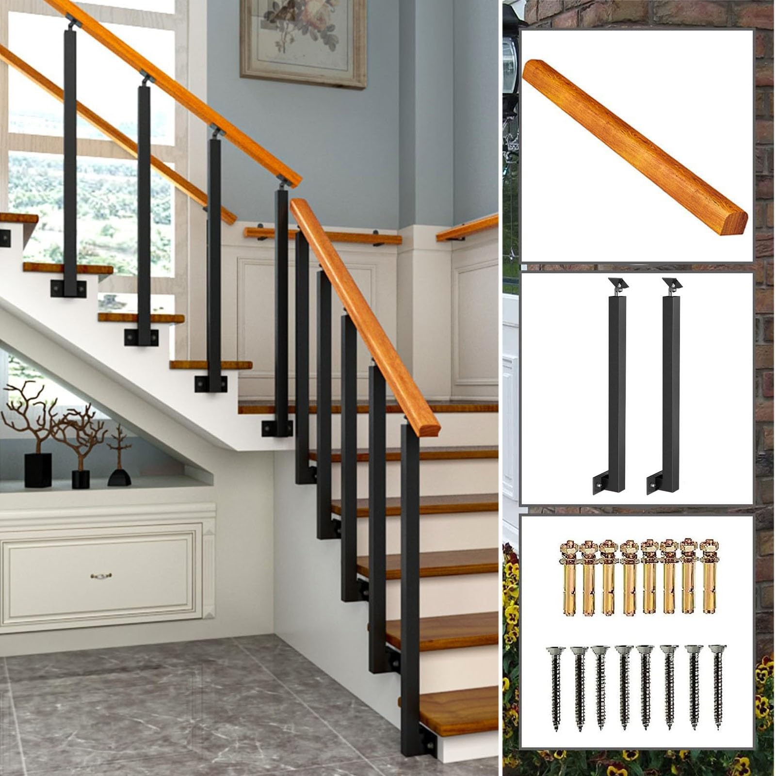 Wrought Iron Stair Railing With Wood Top Stair Railing Ideas – 21