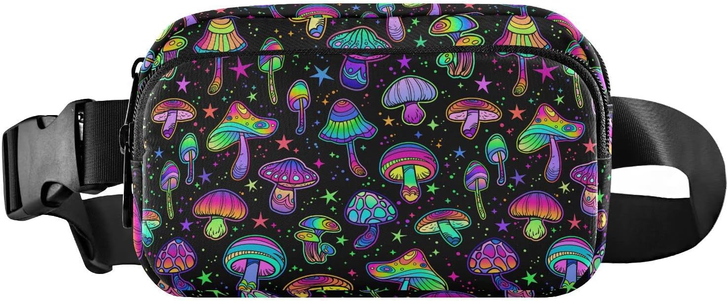 Amazon.com: Colorful Mushroom Fanny Pack Women Men Fashion Belt Bag ...