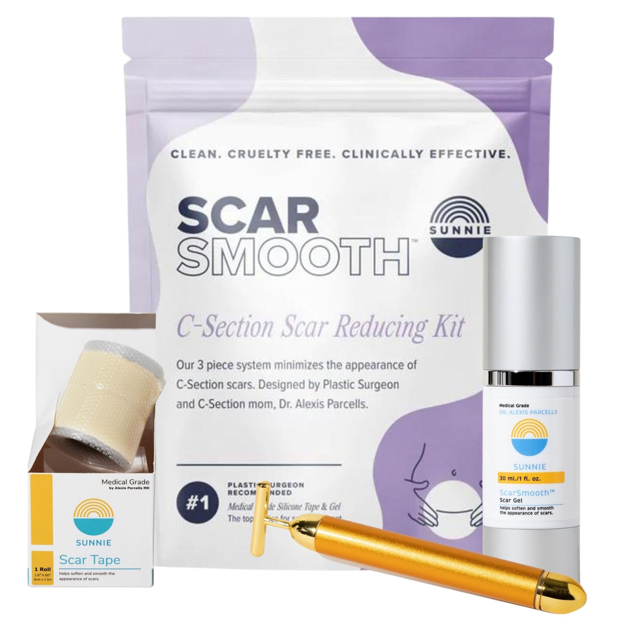 Snapklik.com : SUNNIE ScarSmooth C-Section Scar Reducing Kit - Incl ...