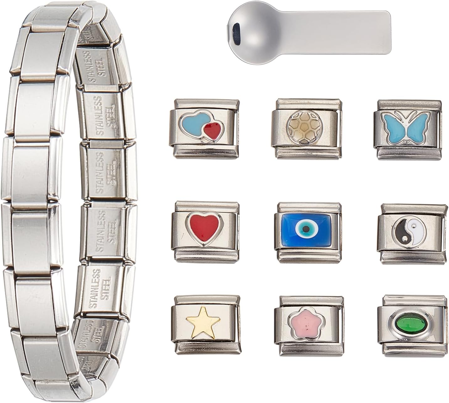 NICENEEDED 11 PCS Italian Charms Bracelet Sets, Removable Classic ...