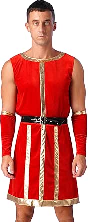 Amazon.com: YONGHS Menâ€™s Roman Gladiator Costume Medieval Knight ...