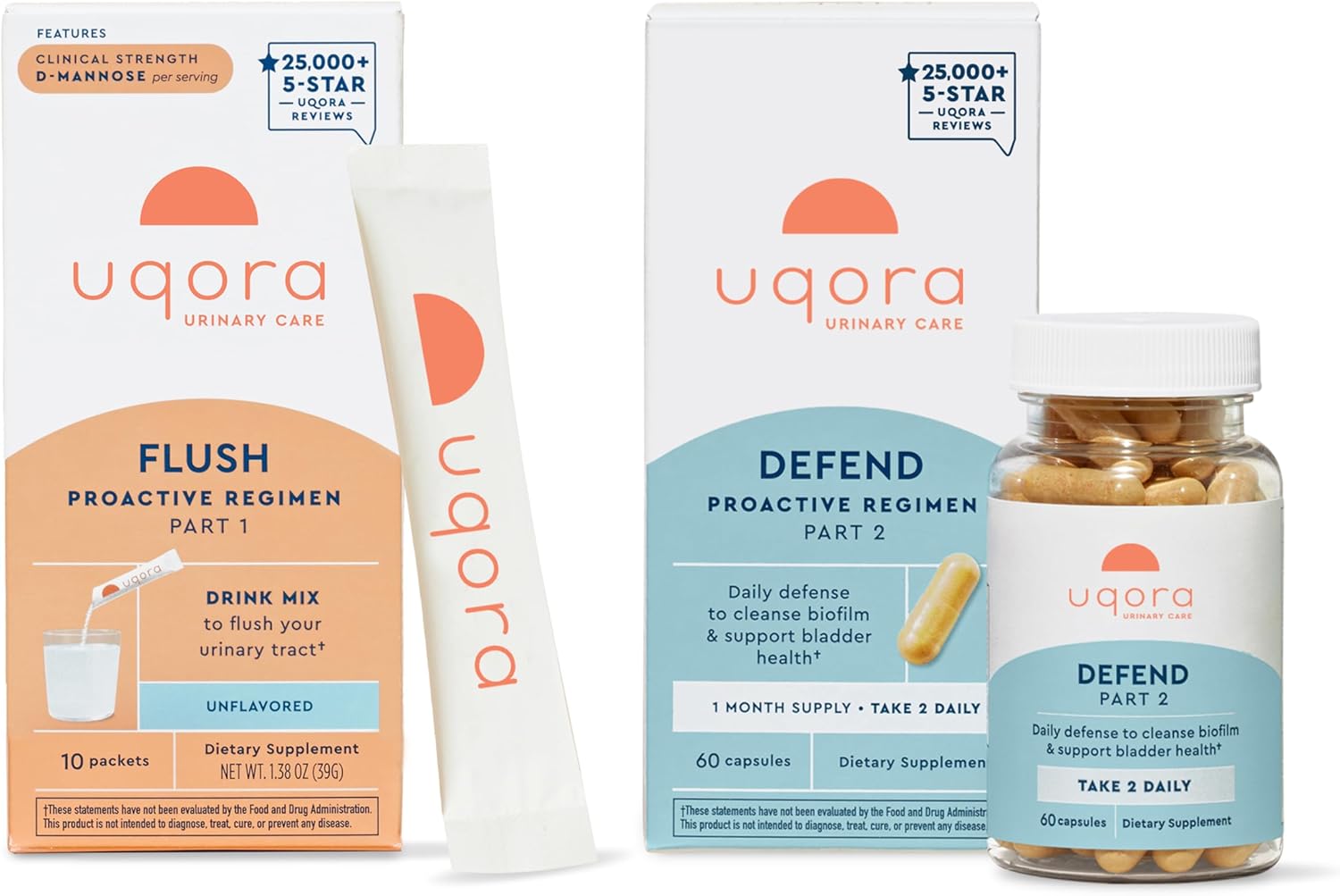 Amazon.com: Uqora Flush (Unflavored, 10 Packets) & Defend (60 Capsules ...