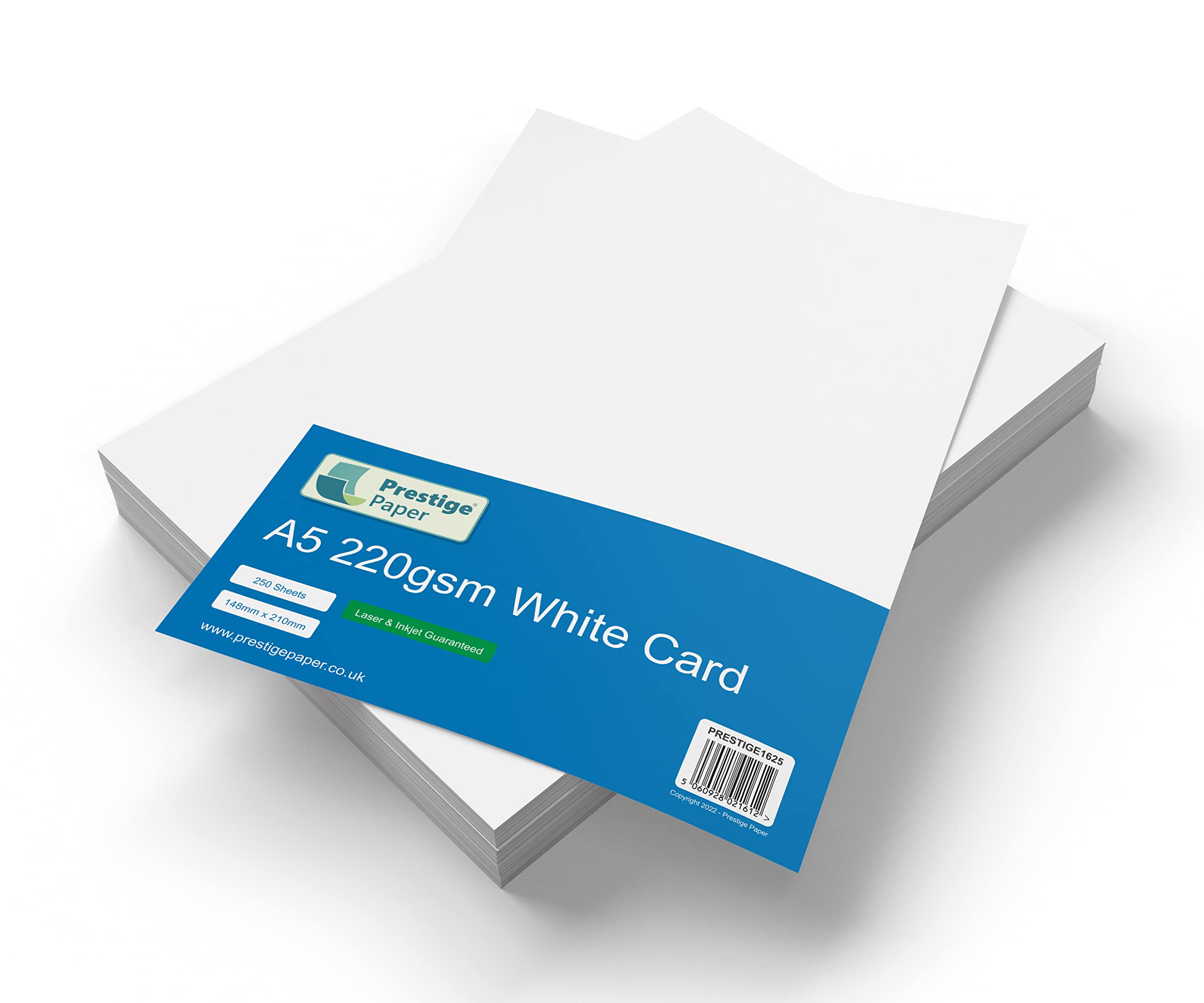 Prestige A5 220gsm Card - White Craft Cardstock - A5 White Card (Pack ...