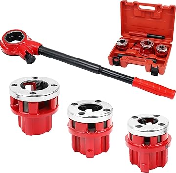 Pipe Threader Ratchet Kit， Manual Ratcheting Pipe Threading Tool Set ...