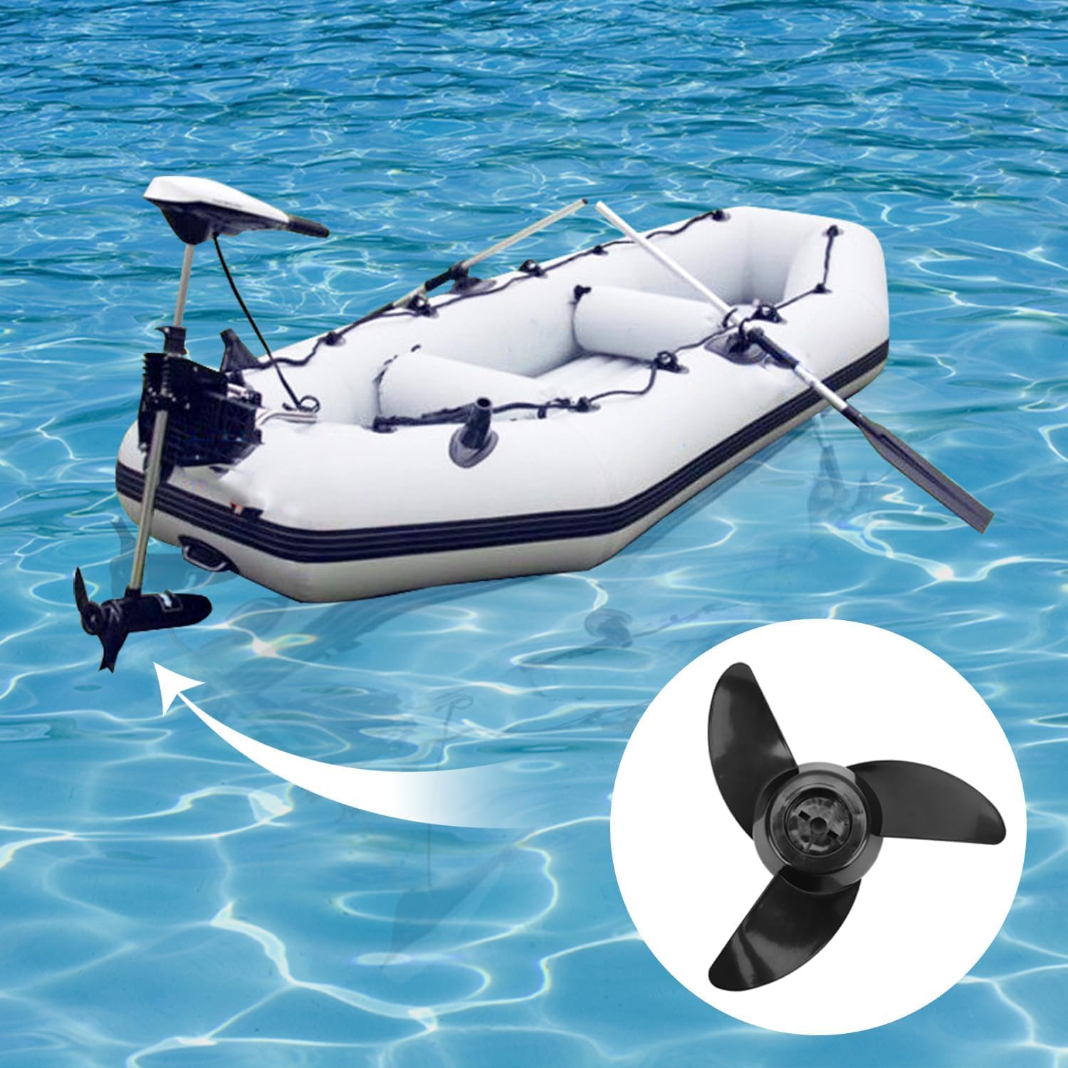 Snapklik.com : 3 Blades Trolling Motor Propeller, Replacement Trolling ...