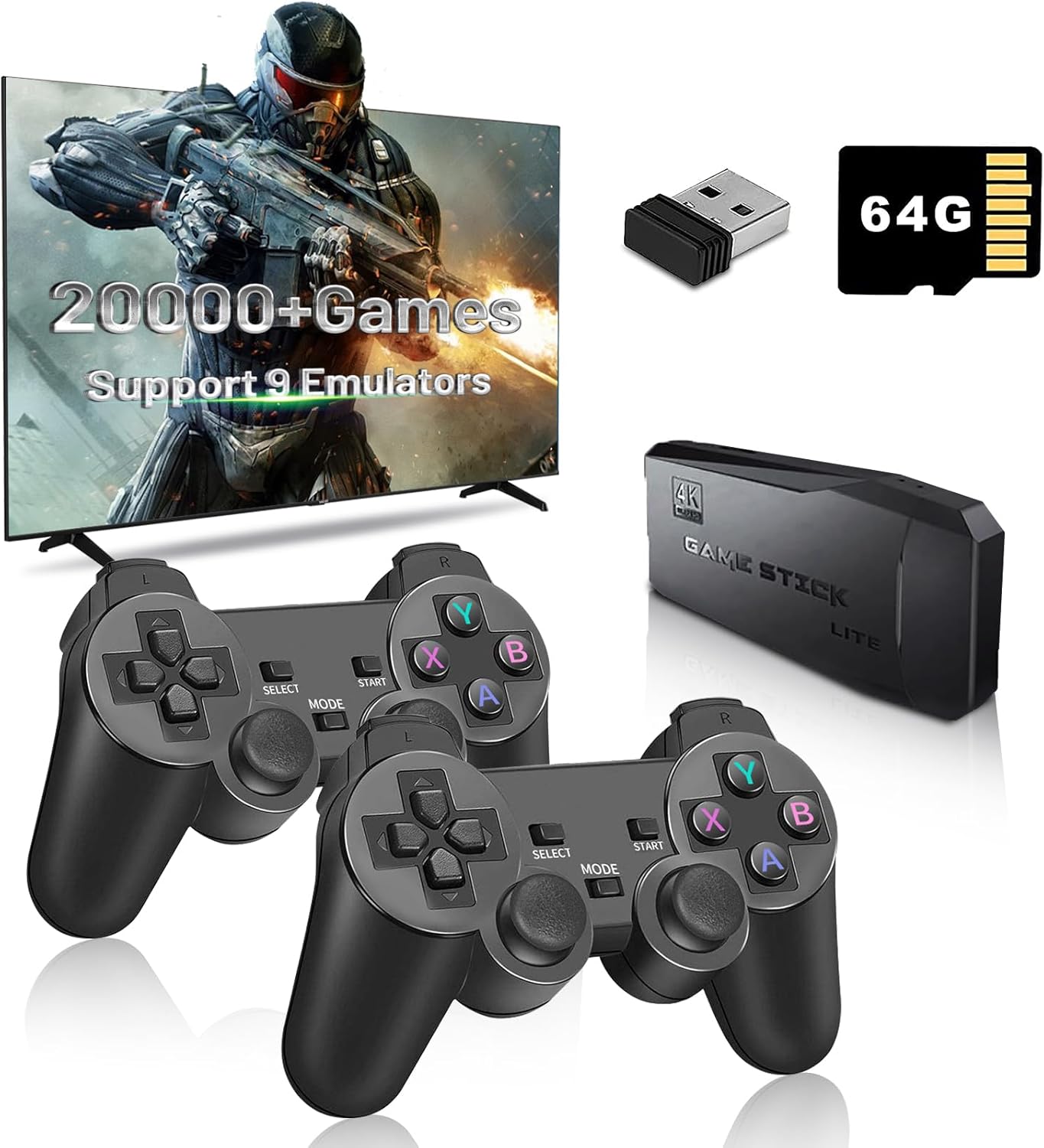 Upgraded Wireless Retro Handheld Game Stick with 20,000+ Built-in ...
