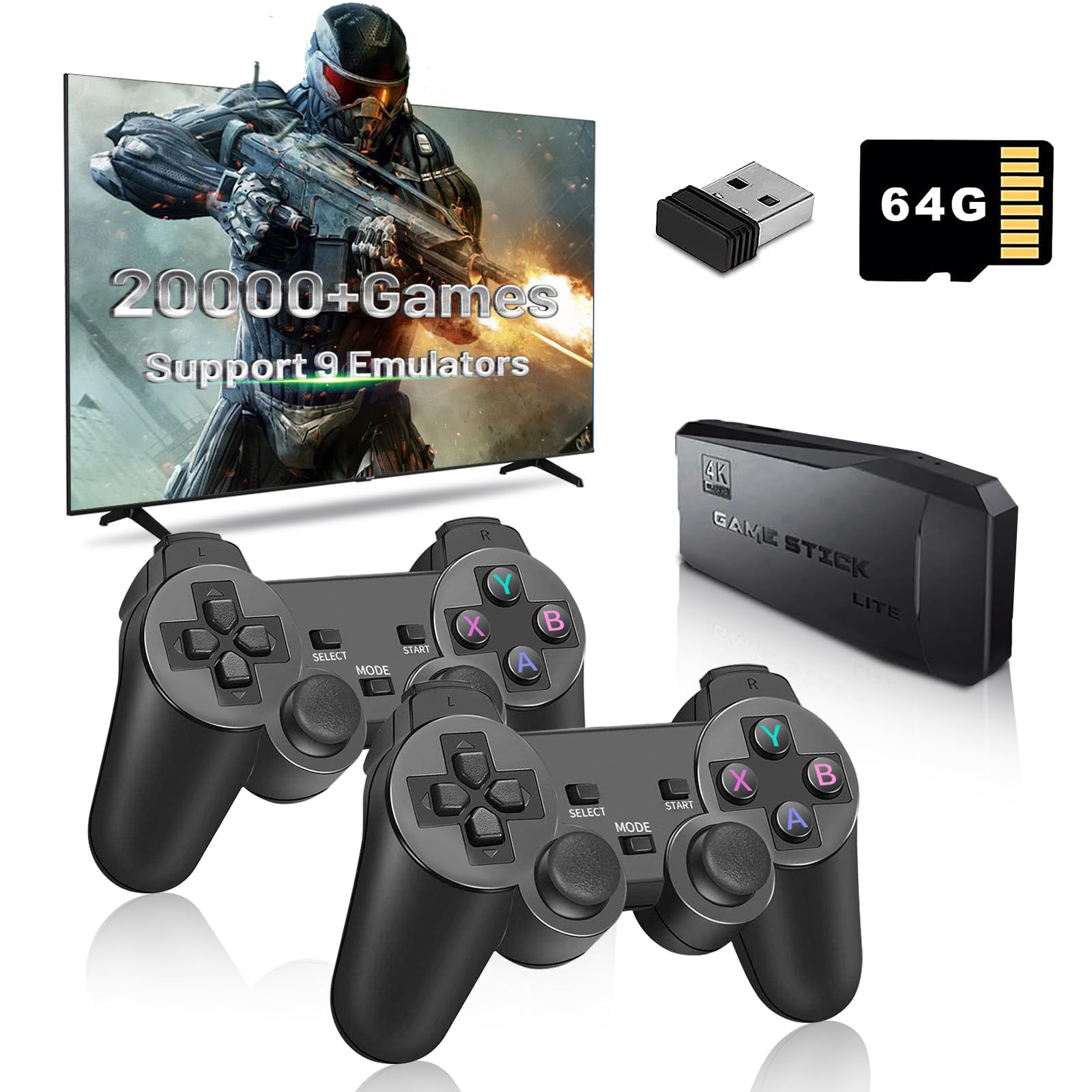 Upgrade Wireless Retro Game Console - 20000+ Games, 9 Emulators, Plug ...