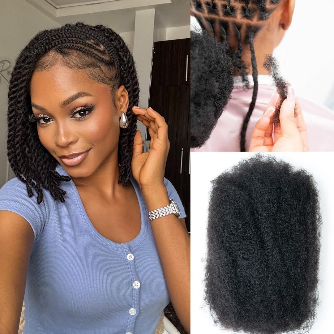 Amazon.com : Afro Kinky Bulk Human Hair for Braiding – 20 Inch, Double ...