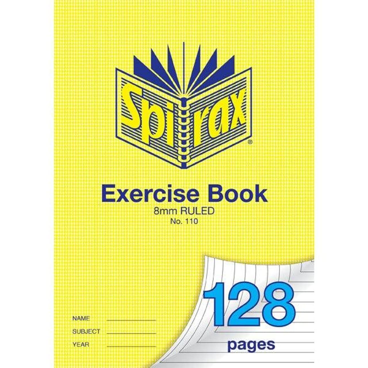 Spirax 110 A4 Exercise Book with 8MM Ruling (128 Pages) : Amazon.com.au ...