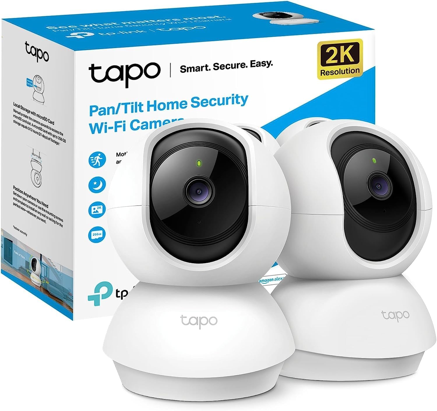 Buy Tapo TP-Link C210P2 360° 3MP 2K 2304 Full HD 1296P Video Pan/Tilt ...