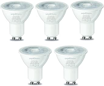 SAMOTECH 5 Pack x GU10 Bright Warm White Dimmable LED Bulb No ...