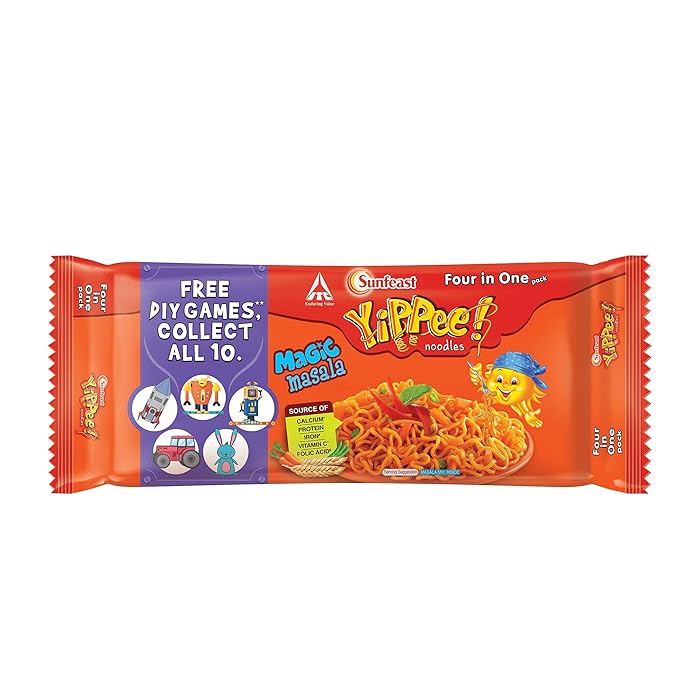 Yippee Sunfeast Noodles, Magic Masala, 240 g, 4 in One Pack : Amazon.in ...