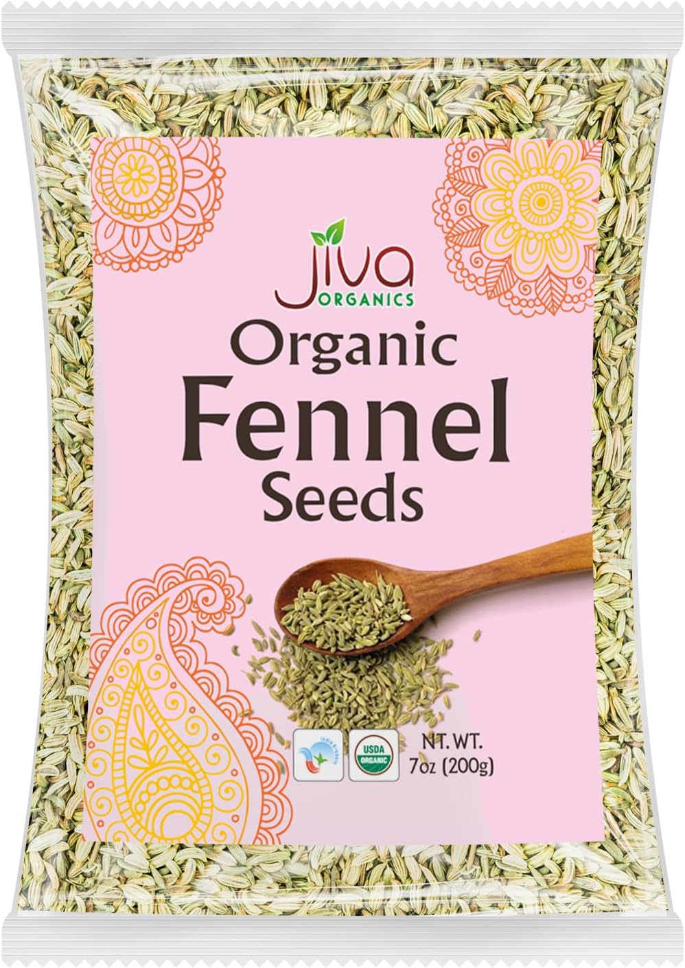 Amazon.com : Jiva Organic Fennel Seeds 7 Oz Bag - Non-GMO, Certified ...