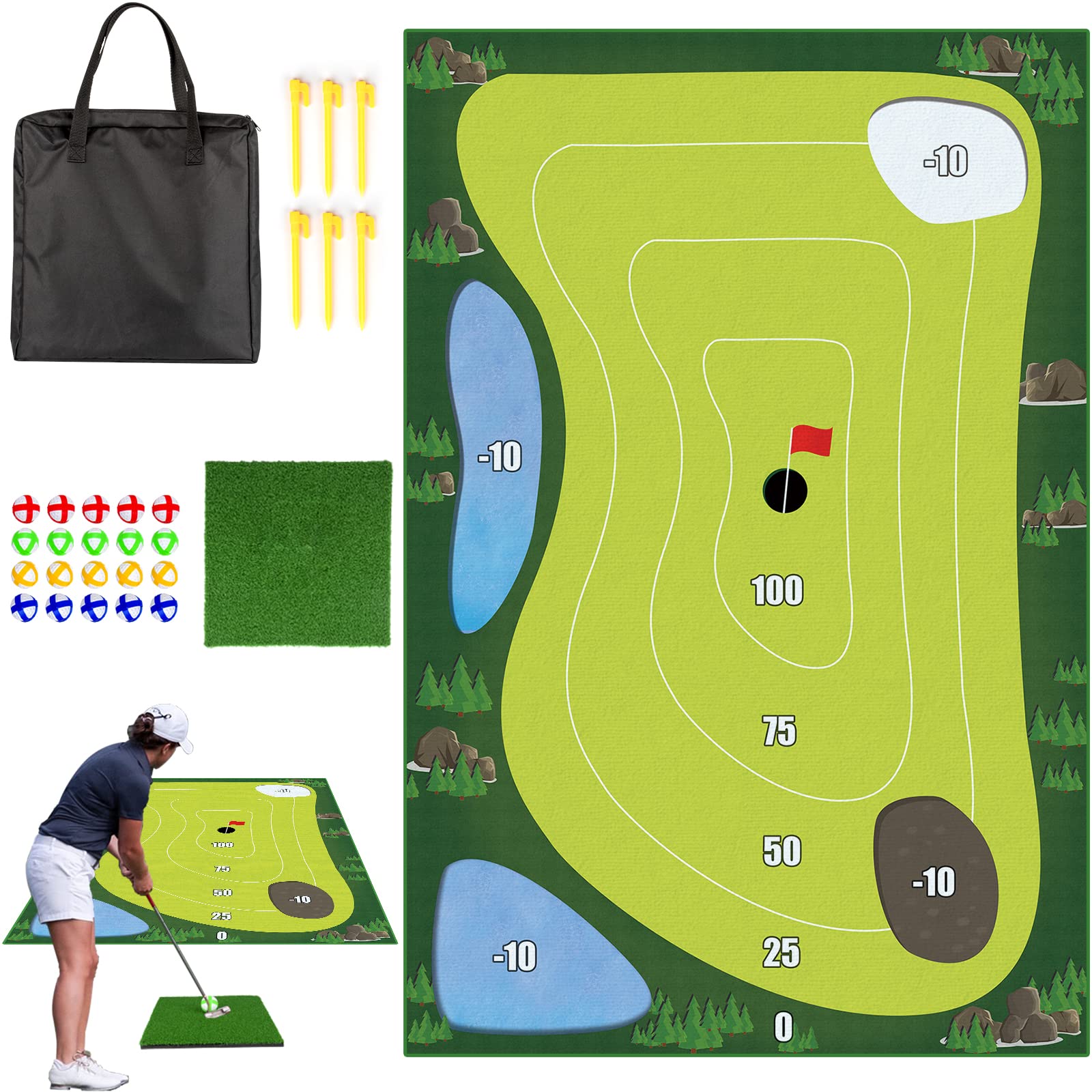 Amazon.com: Youlvy Velcro Golf Chipping Game-Chip Game, Golf Game with ...