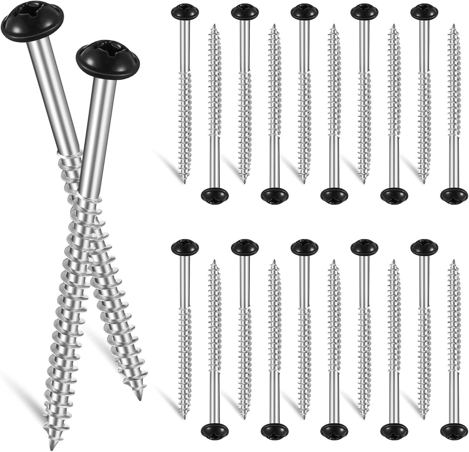 Jetec 24 Pcs Vinyl Shutter Fasteners 3 Inch Painted Screws for Vinyl ...