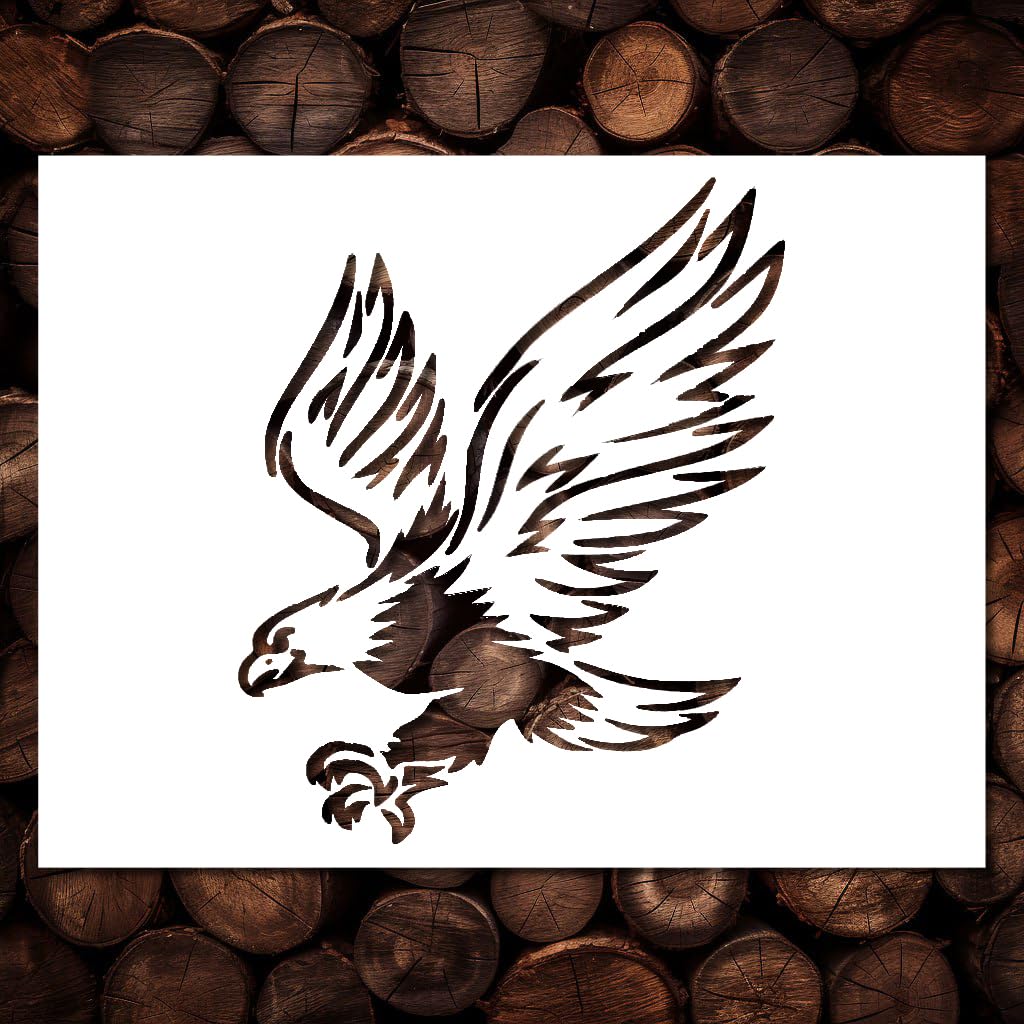 Amazon.com : Eagle Stencil Template - Reusable Bird Eagles Birds Street ...
