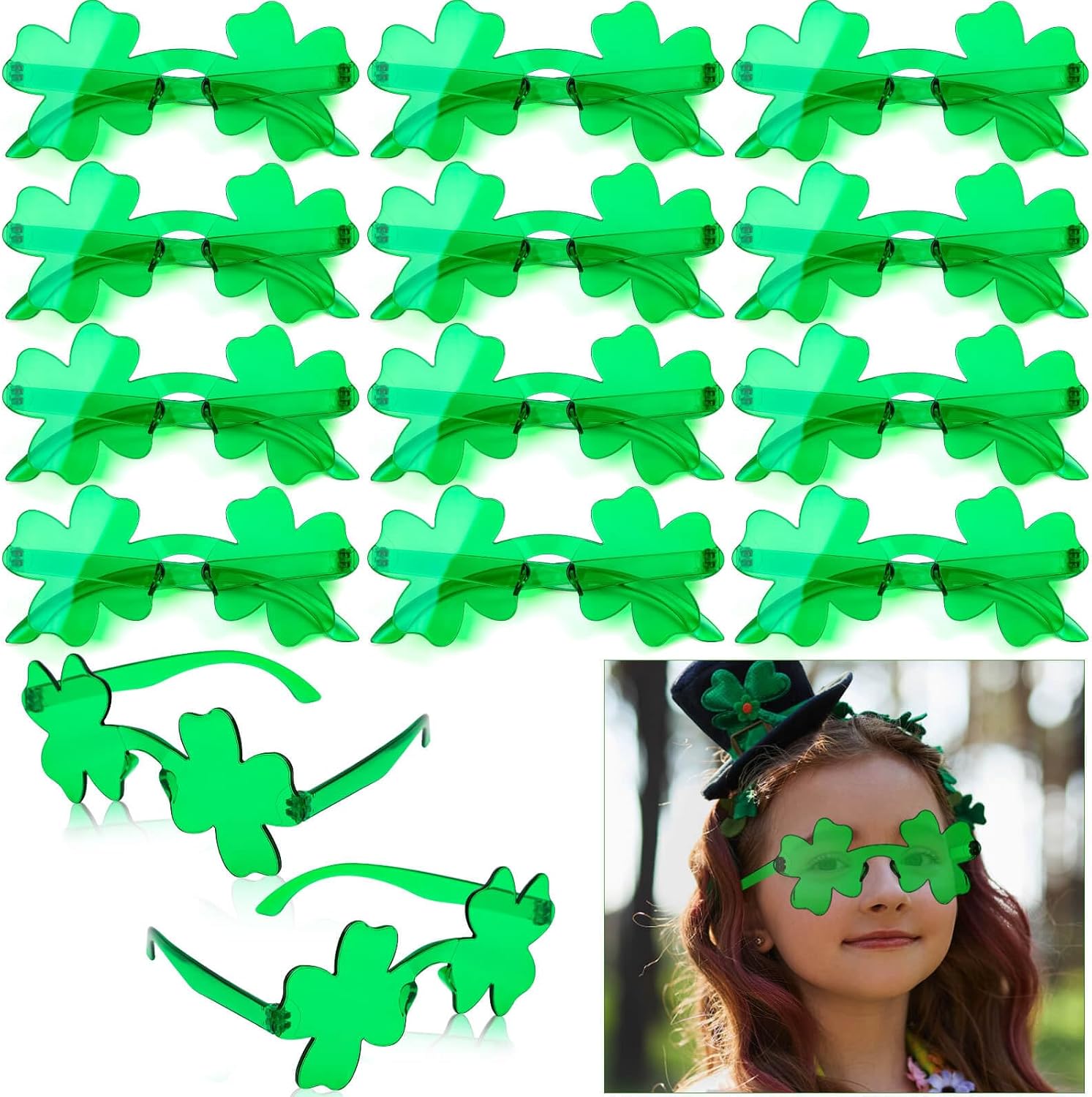 Amazon.com: ROADPLUM 15 Pairs of St. Patrick's Day Sunglasses, Green ...