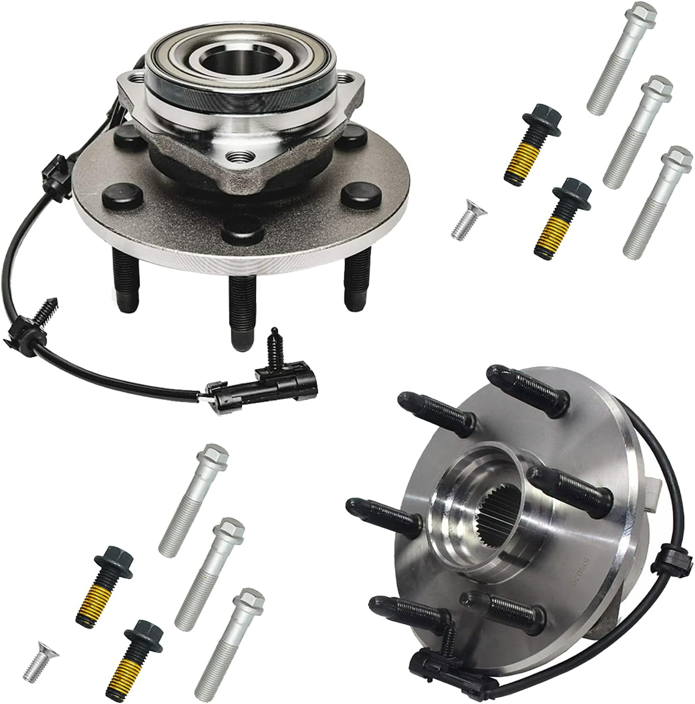 Amazon.com: Detroit Axle - 4WD Front 4pc Wheel Bearing Hubs Kit for Chevy Silverado GMC Sierra ...