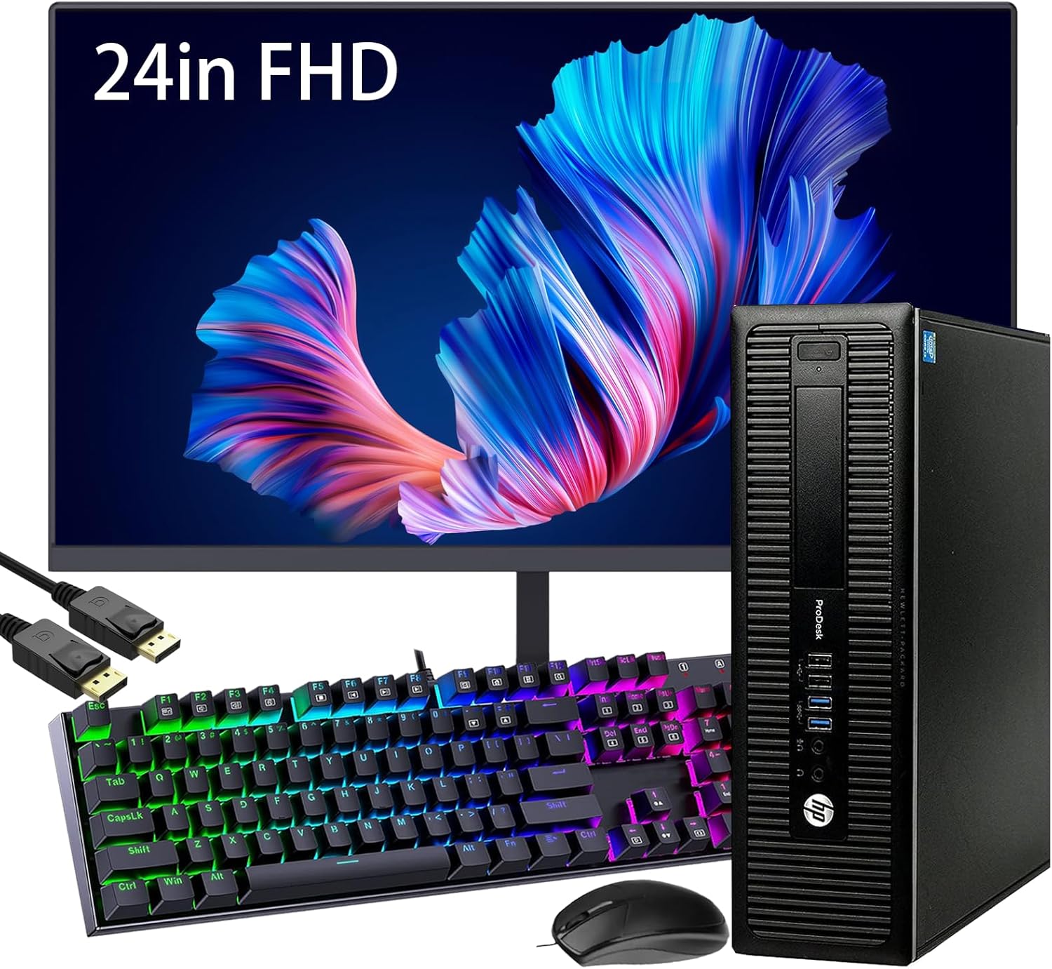 Amazon.com: HP 600 G1 SFF Computer Desktop PC w/ 24in LCD FHD Monitor ...