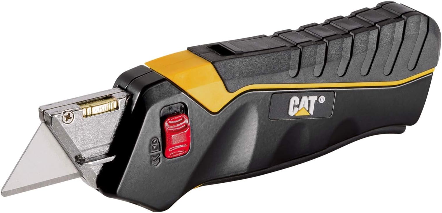 Cat Safety Utility Knife Box Cutter Self-Retracting, Squeeze Handle to ...