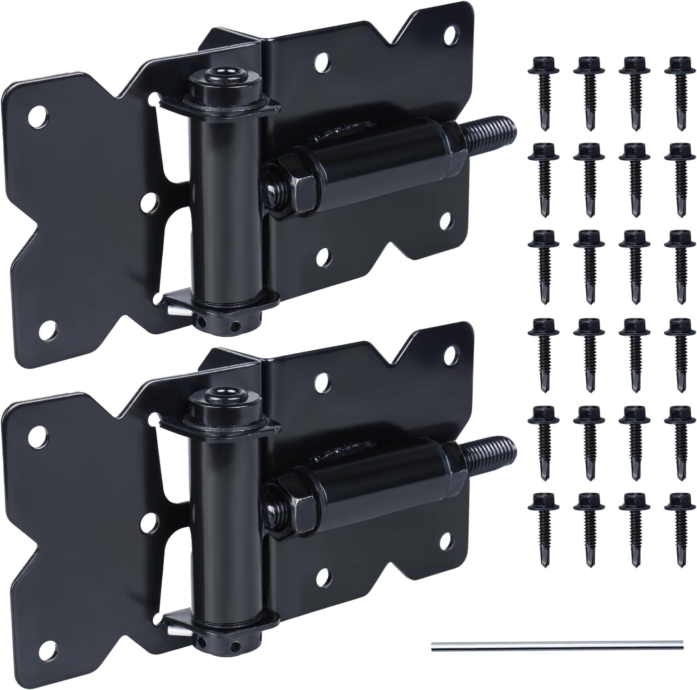 Amazon.com: Heavy Duty Self Closing Gate Hinges for Wooden Fences Gates ...