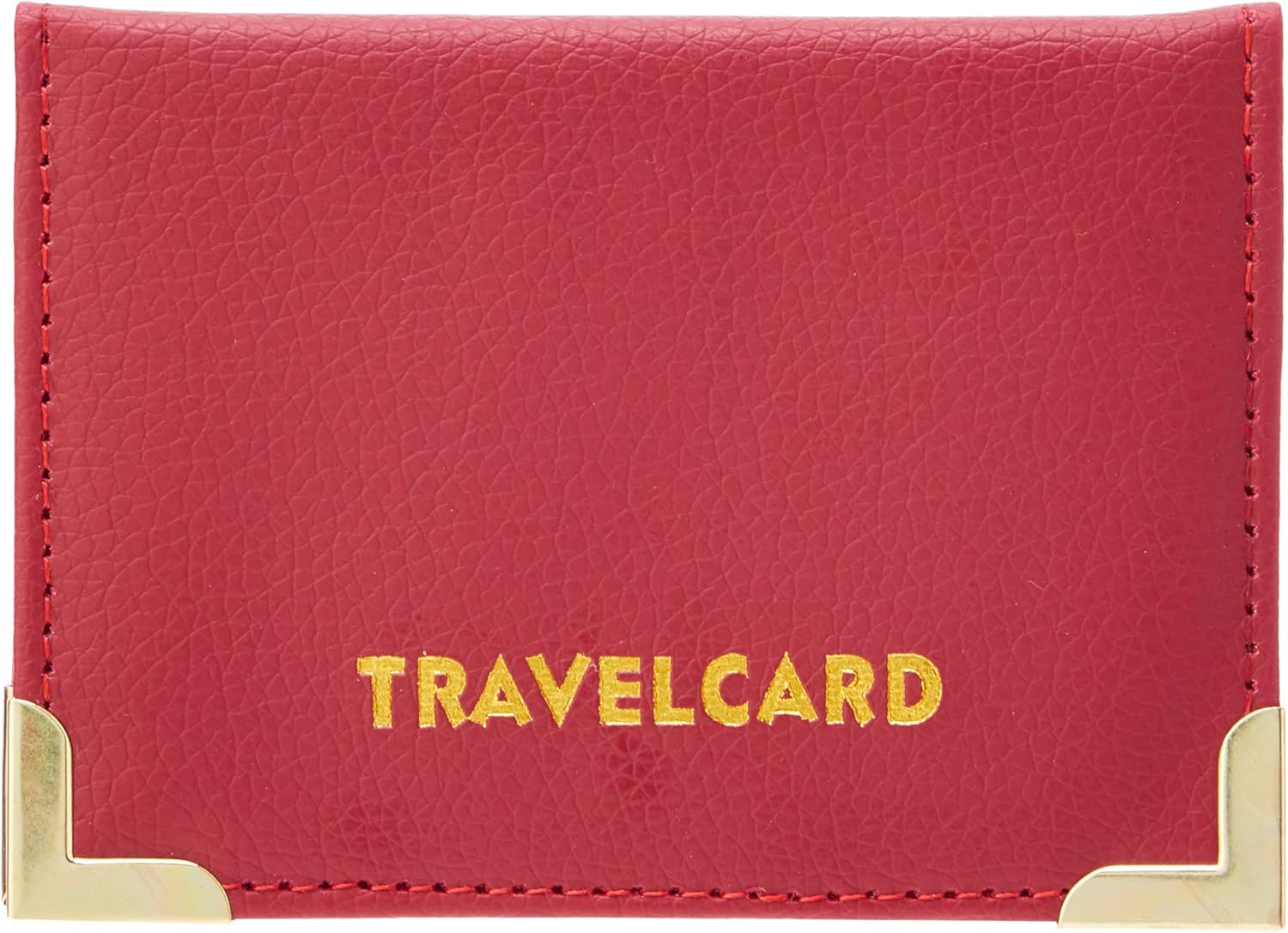 qu Red Soft Leather TRAVEL CARD Bus Pass Credit Card ID Card Wallet ...