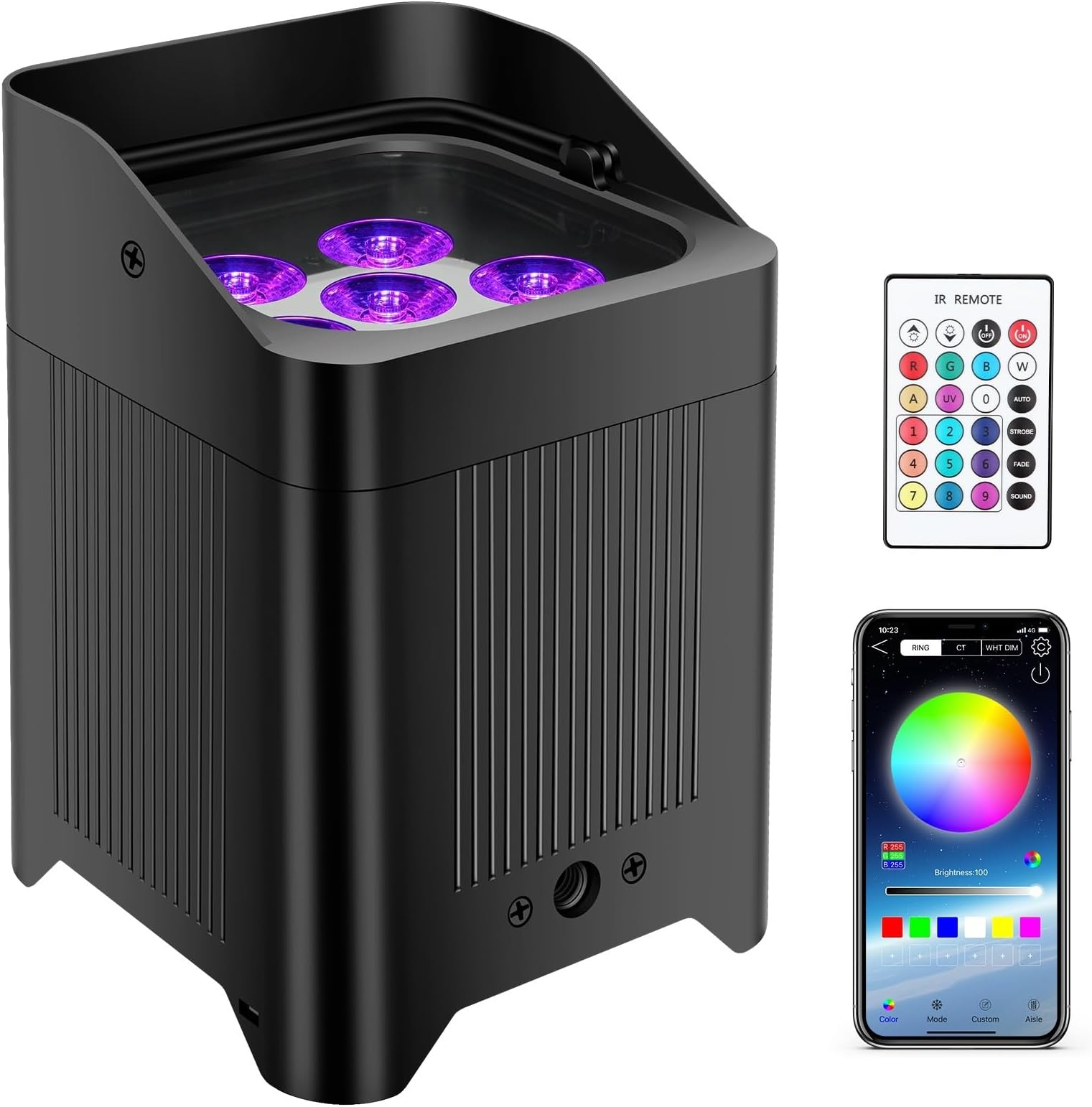 Amazon.com: OPPSK Battery Wireless Par Light - 108W 6IN1 RGBWAUV HEX ...