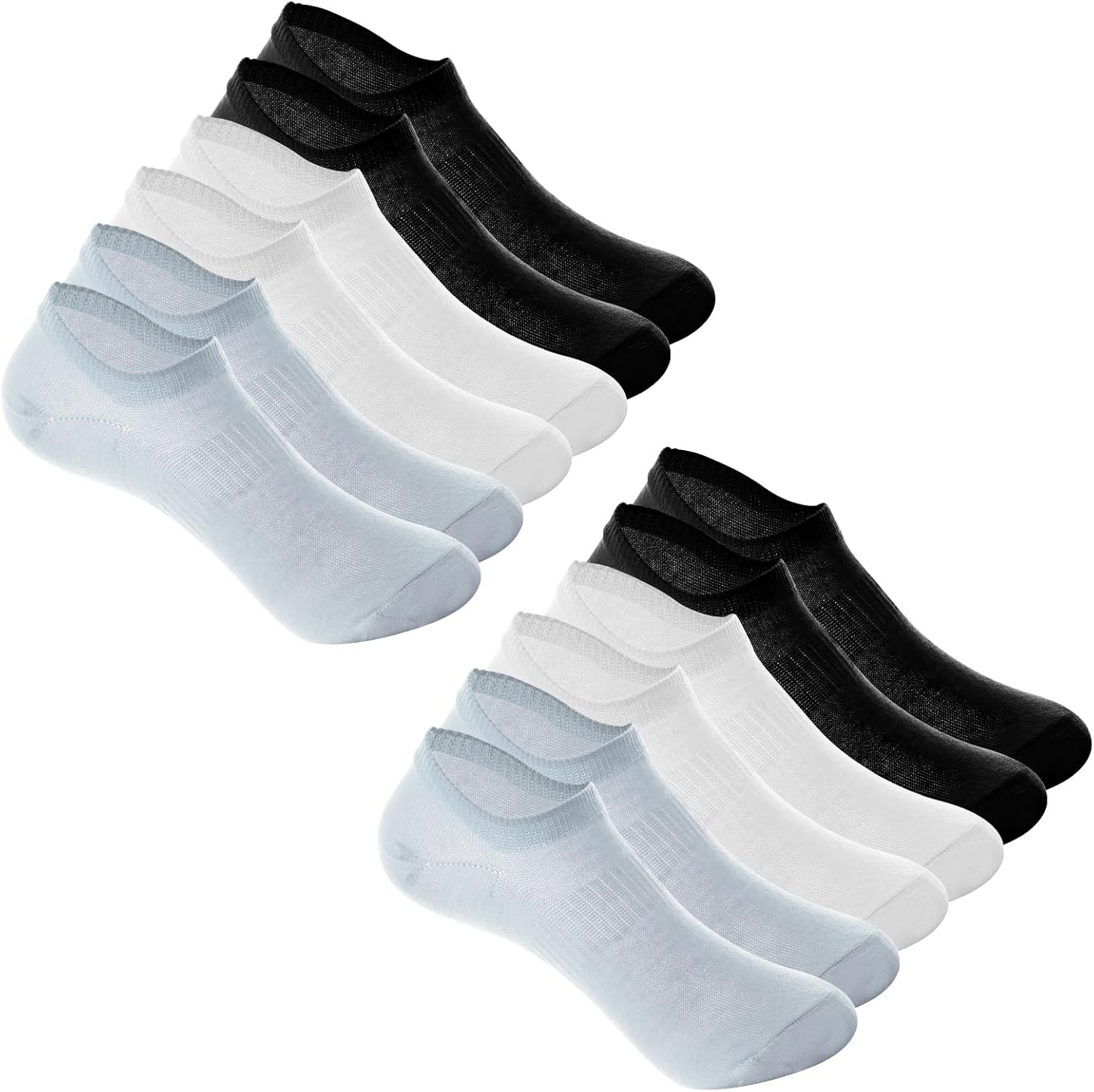 Amazon.com: hoyuwak 6 Pairs Women's No Show Socks Ankle Low Cut Thin ...