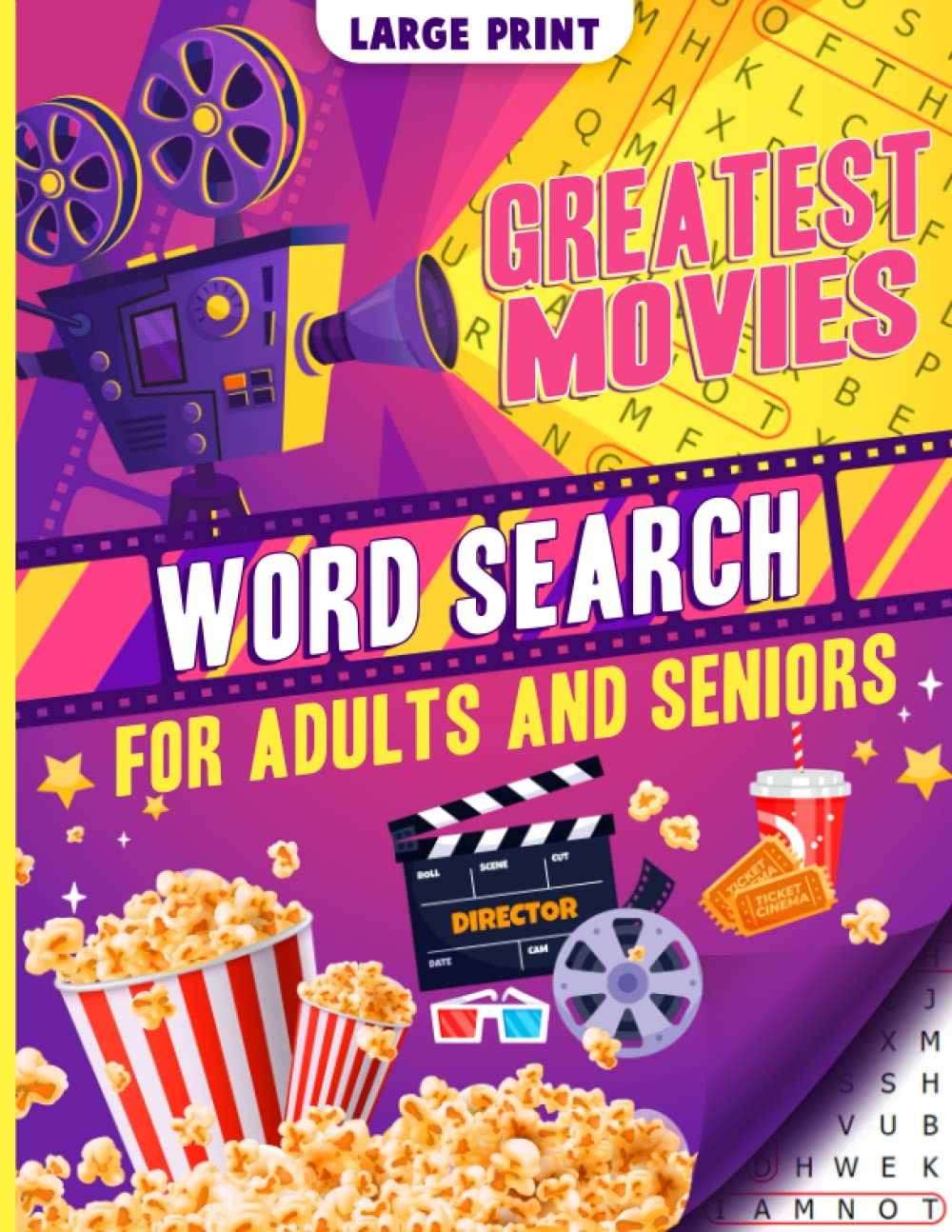 Greatest Movies Word Search Puzzle Book for Adults and Seniors in Large ...