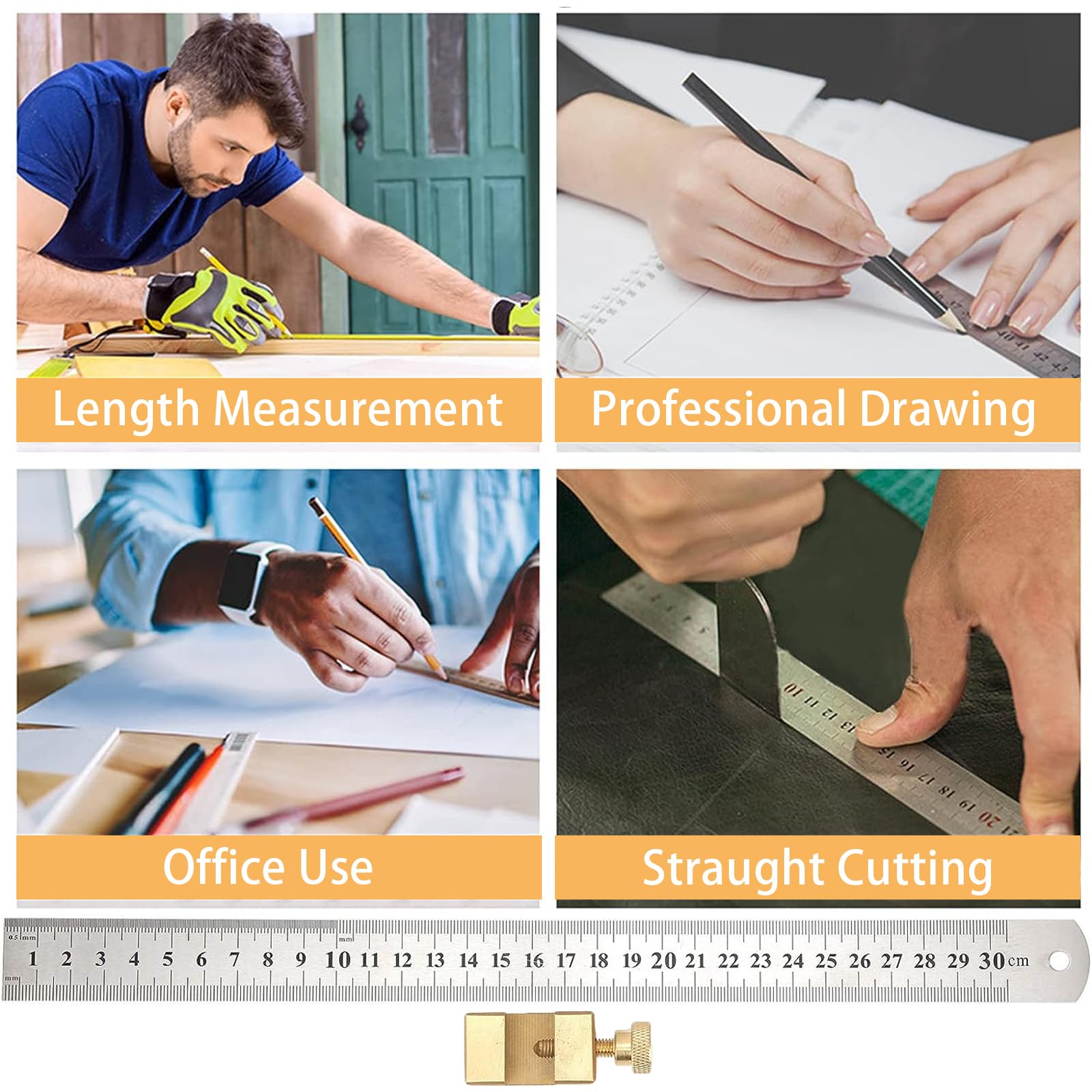 Brass Steel Ruler, Positioning Block, Marking Ruler Brass, Metal ...