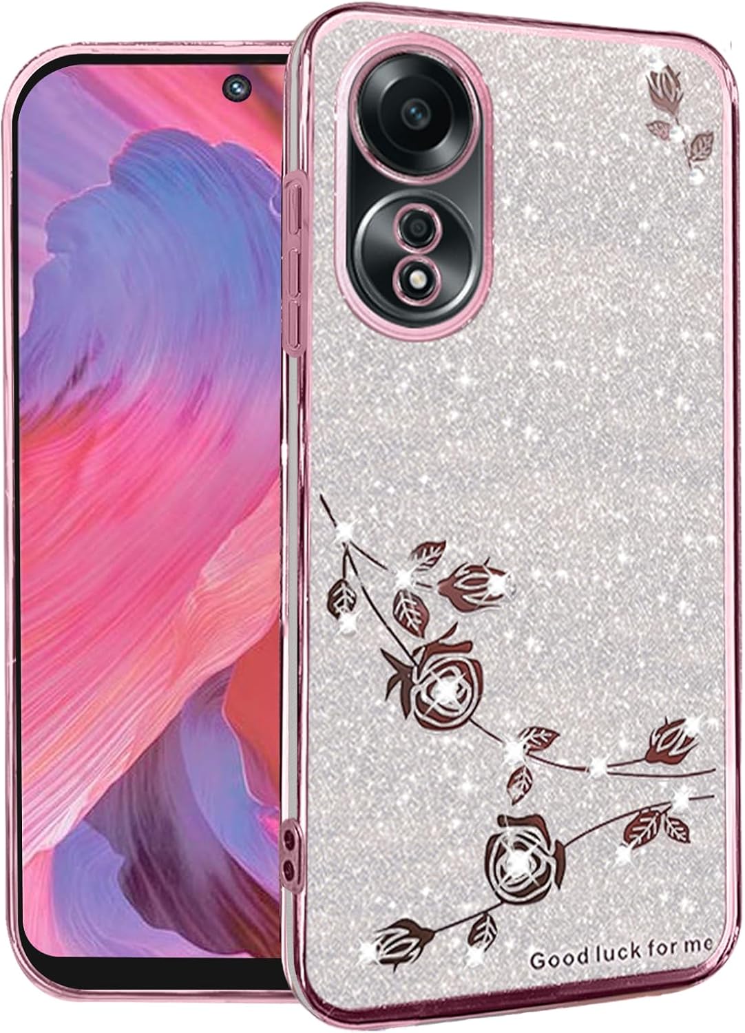 Phone Case for Oppo A18 Case Clear Glitter Floral Australia | Ubuy