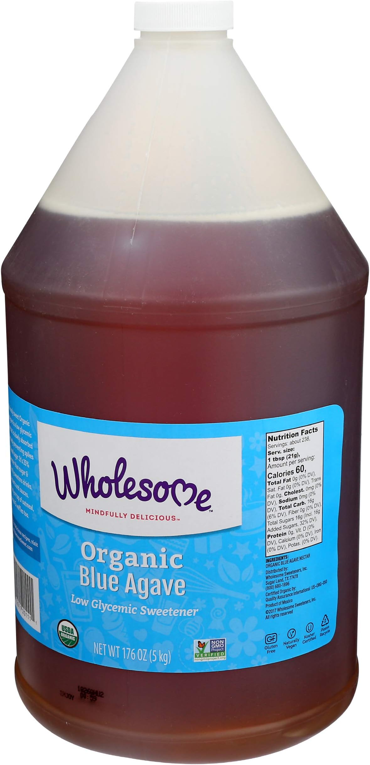 Amazon.com : Wholesome Sweeteners Organic Blue Agave, 176oz , 1 Case ...