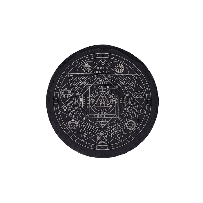 Buy Hermetic Star Slate Altar Tile, Enochian Tablet, Faery Star, Witch ...
