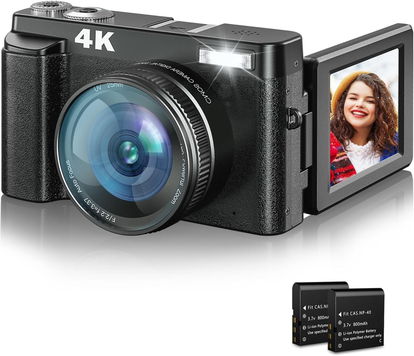 4K Appareil Photo Numérique 48MP Caméra Numérique Autofocus 3" 180 ...